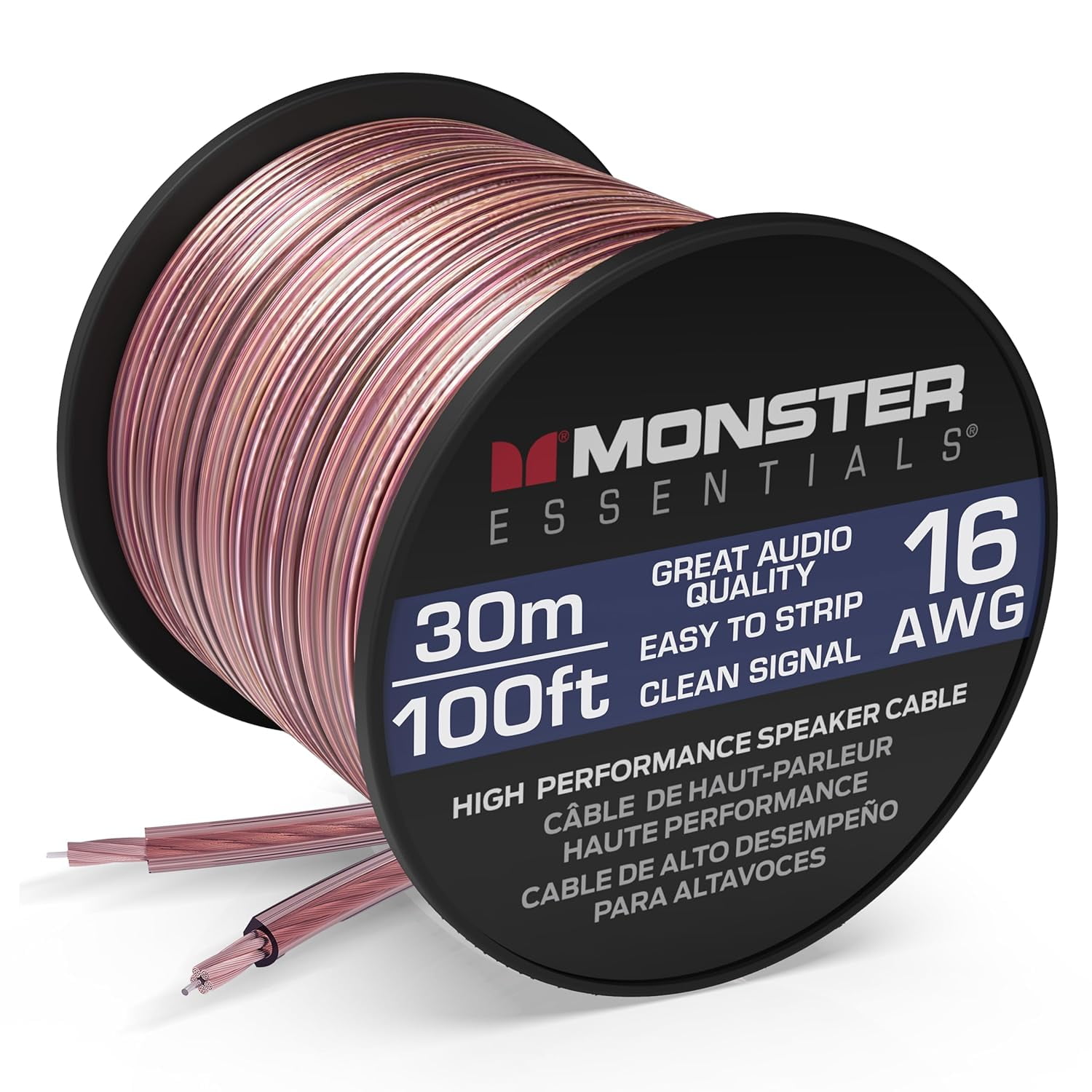 Monster Speaker Wire Copper Cable Spool, 16 AWG, 100 ft - Walmart.com