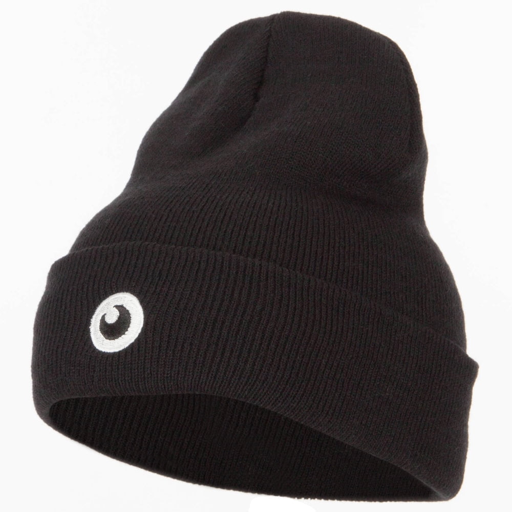 Monster Eye Ball Embroidered Long Beanie - Black OSFM - Walmart.com