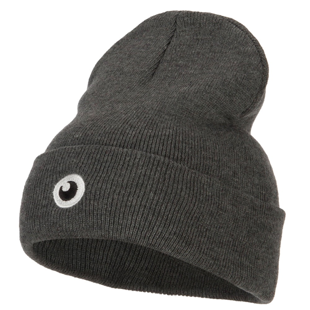 Monster Eye Ball Embroidered Long Beanie - Dk Grey OSFM - Walmart.com