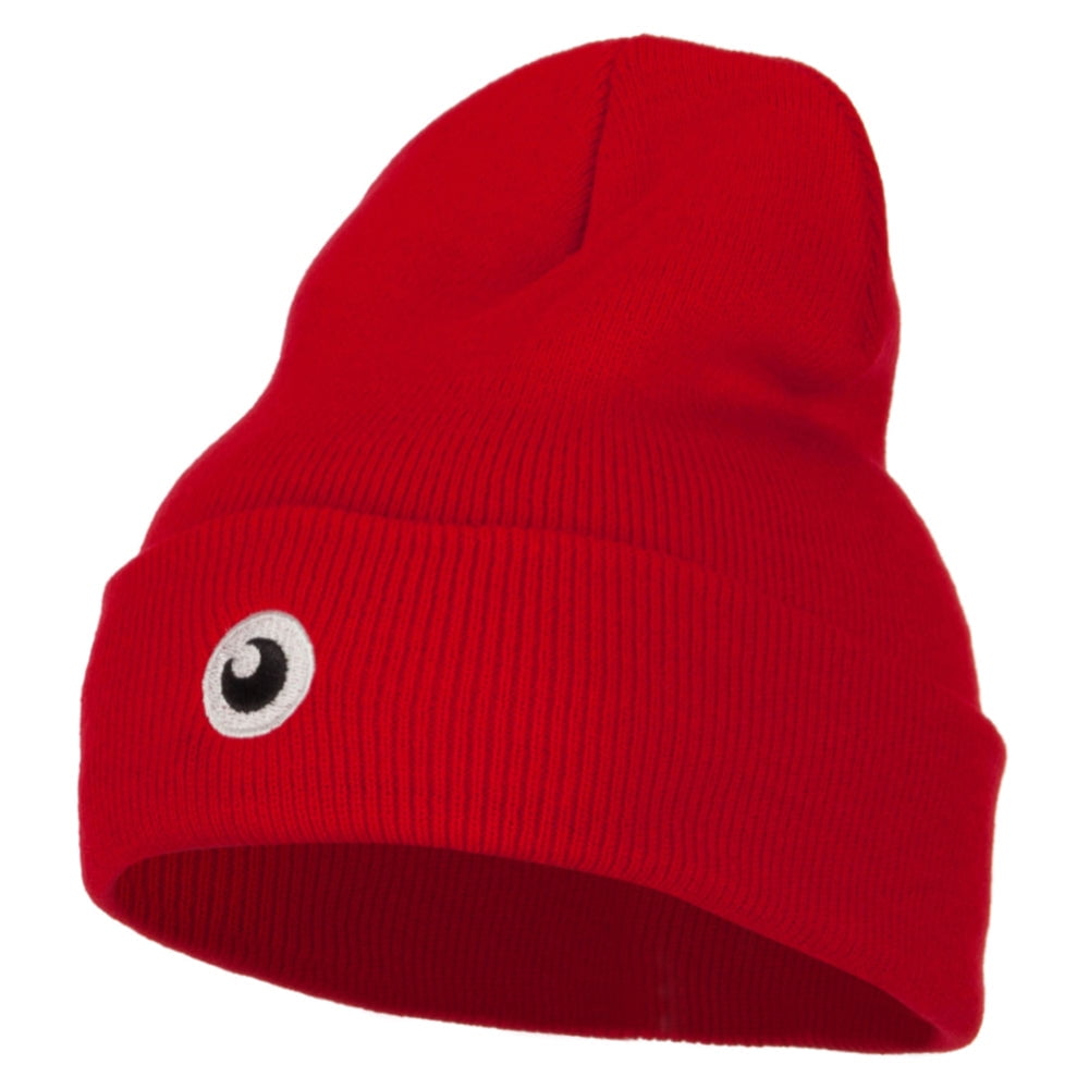 Monster Eye Ball Embroidered Long Beanie - Red OSFM - Walmart.com