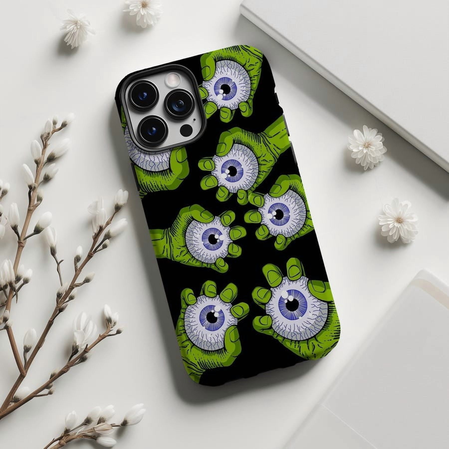 Monster Eyeball Horror Punk Shockproof Phone Case, Glowing Green Eyes ...