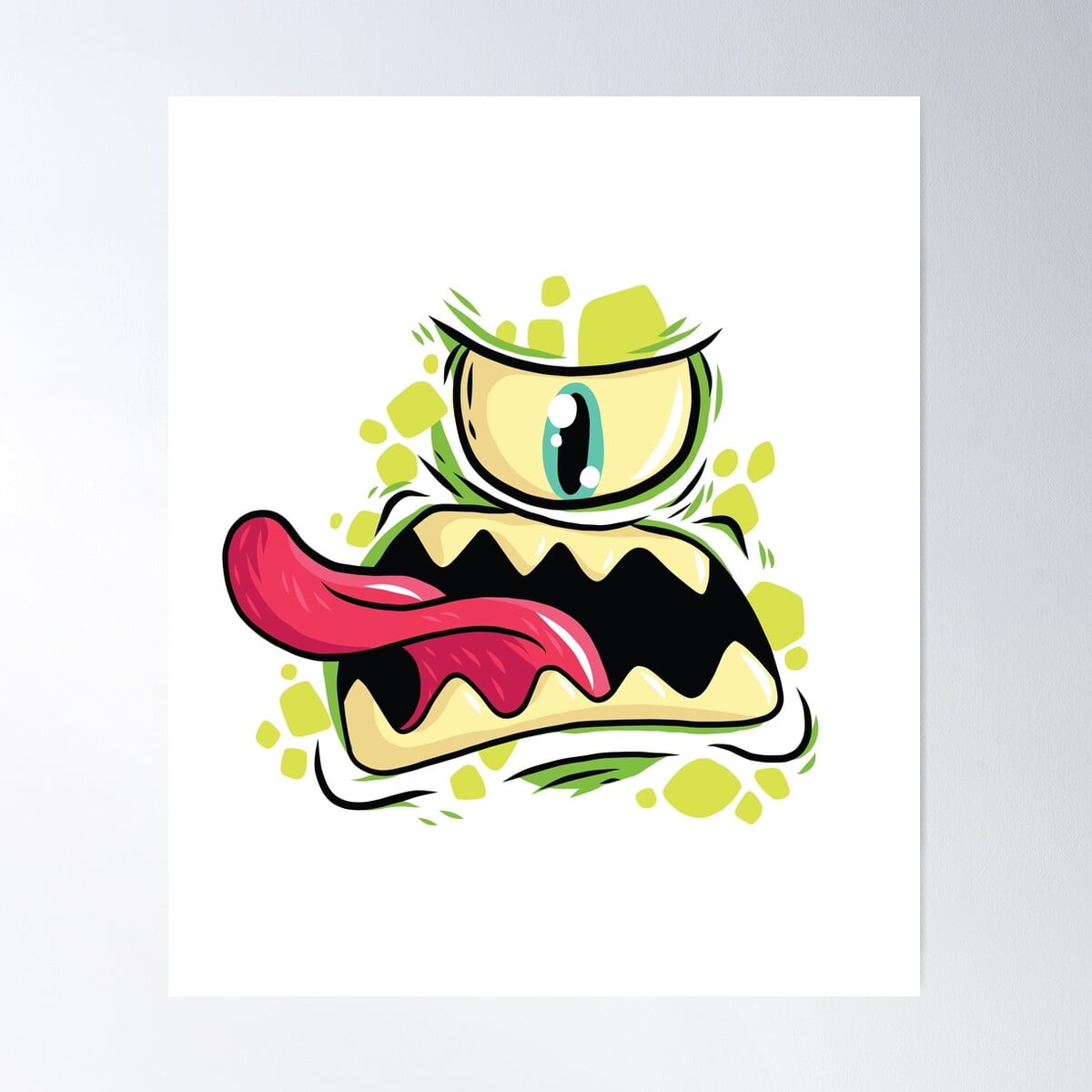 Monster Face With 1 Eye Poster Wall Art, Modern Wall Decor For Living ...