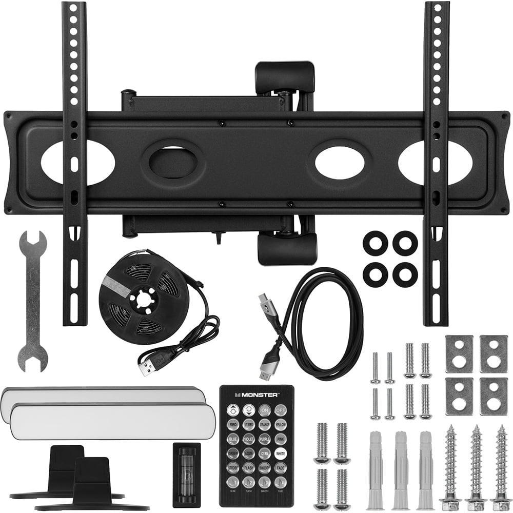 Open Box Monster Full Motion Wall Mount for 32"-70" TV with 6-Piece ...