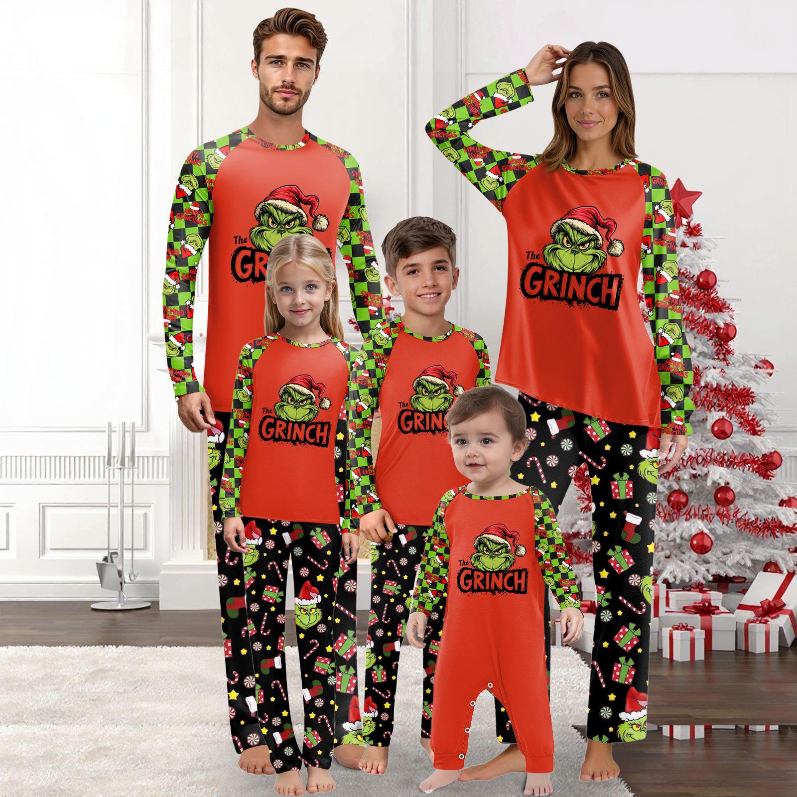 Monster Grin Matching Family Pajamas Sets - Grin Series Family Top Pant ...
