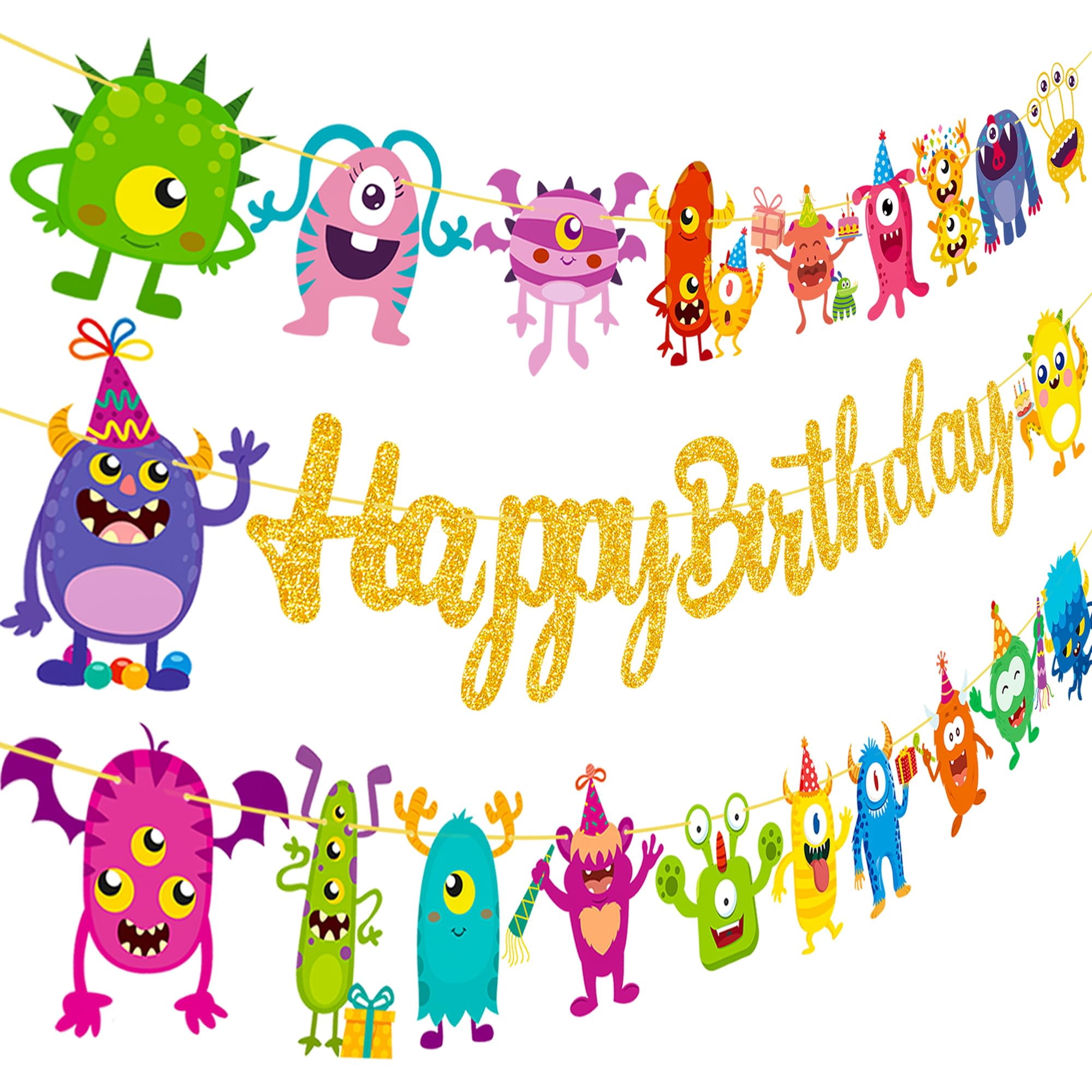 Monster Happy BirthdayEGSC Banner Monster Bash Birthday Party Supplies ...