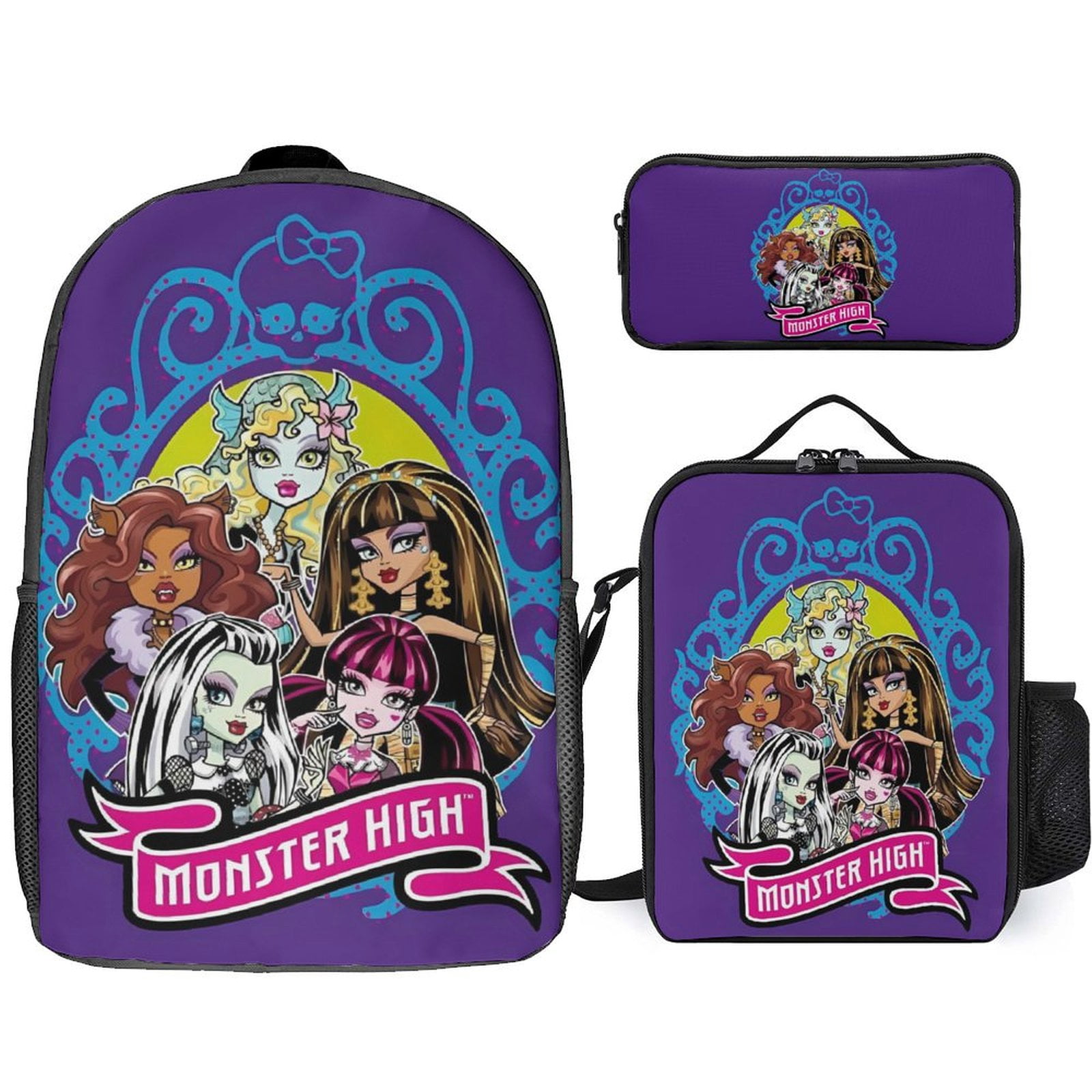 Monster High 3 Piece Backpack Set with Lunch Bag Pencil Case , High ...