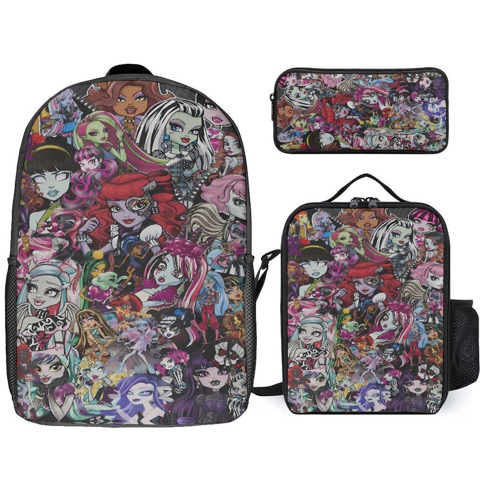 Monster High 3 Piece Backpack Set with Lunch Bag Pencil Case , High ...