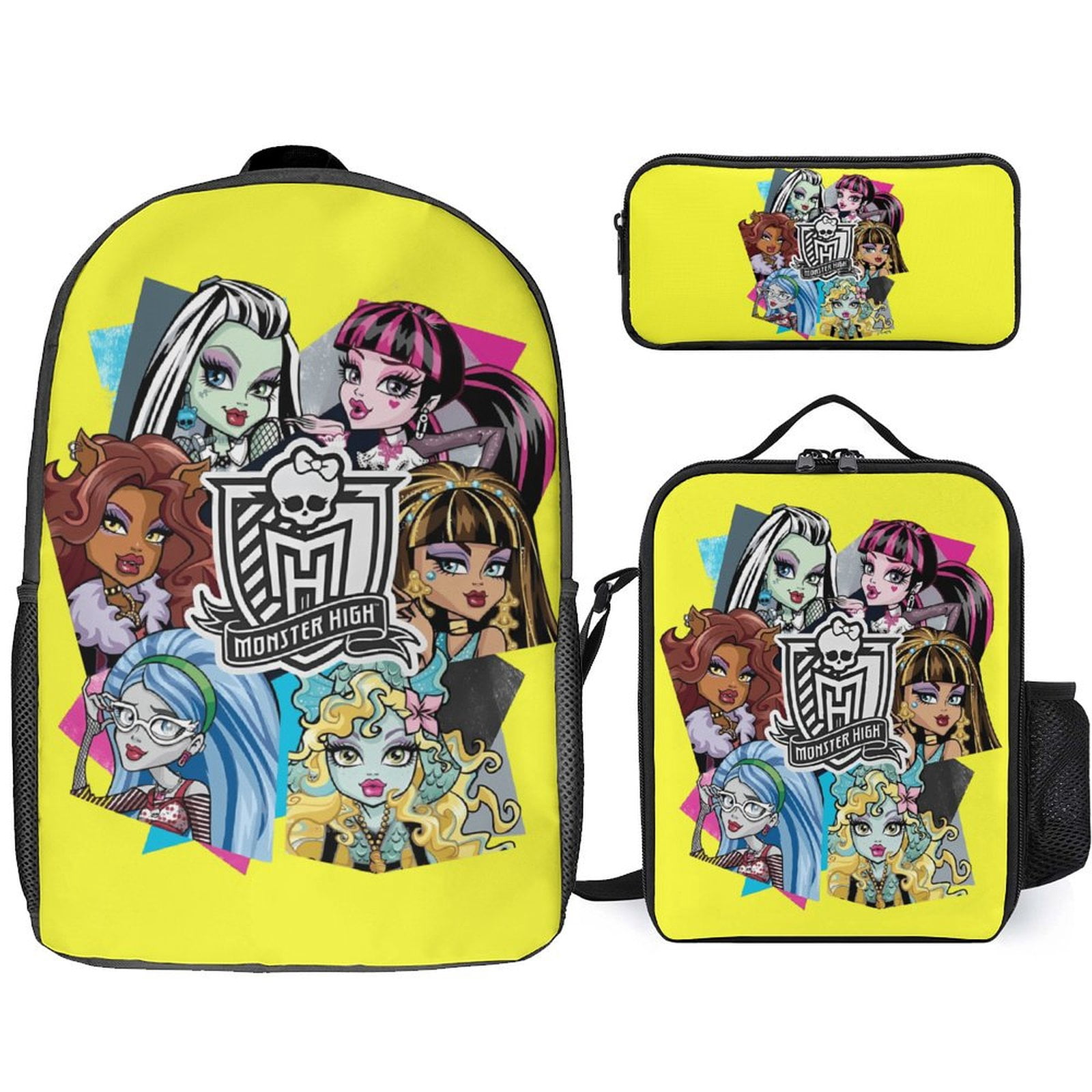 Monster High 3 Piece Backpack Set with Lunch Bag Pencil Case , High ...
