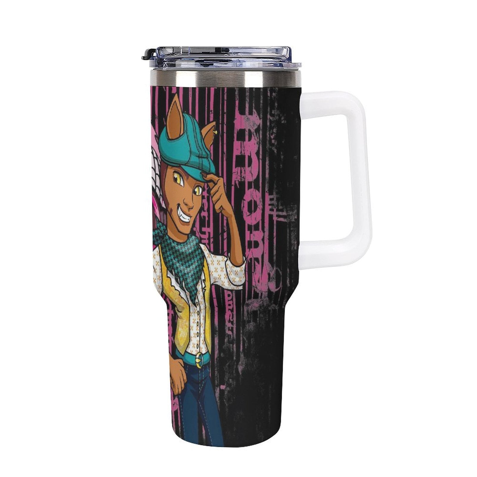 Monster High 40 Oz Tumbler with Handle And Straw, Stainless Steel ...