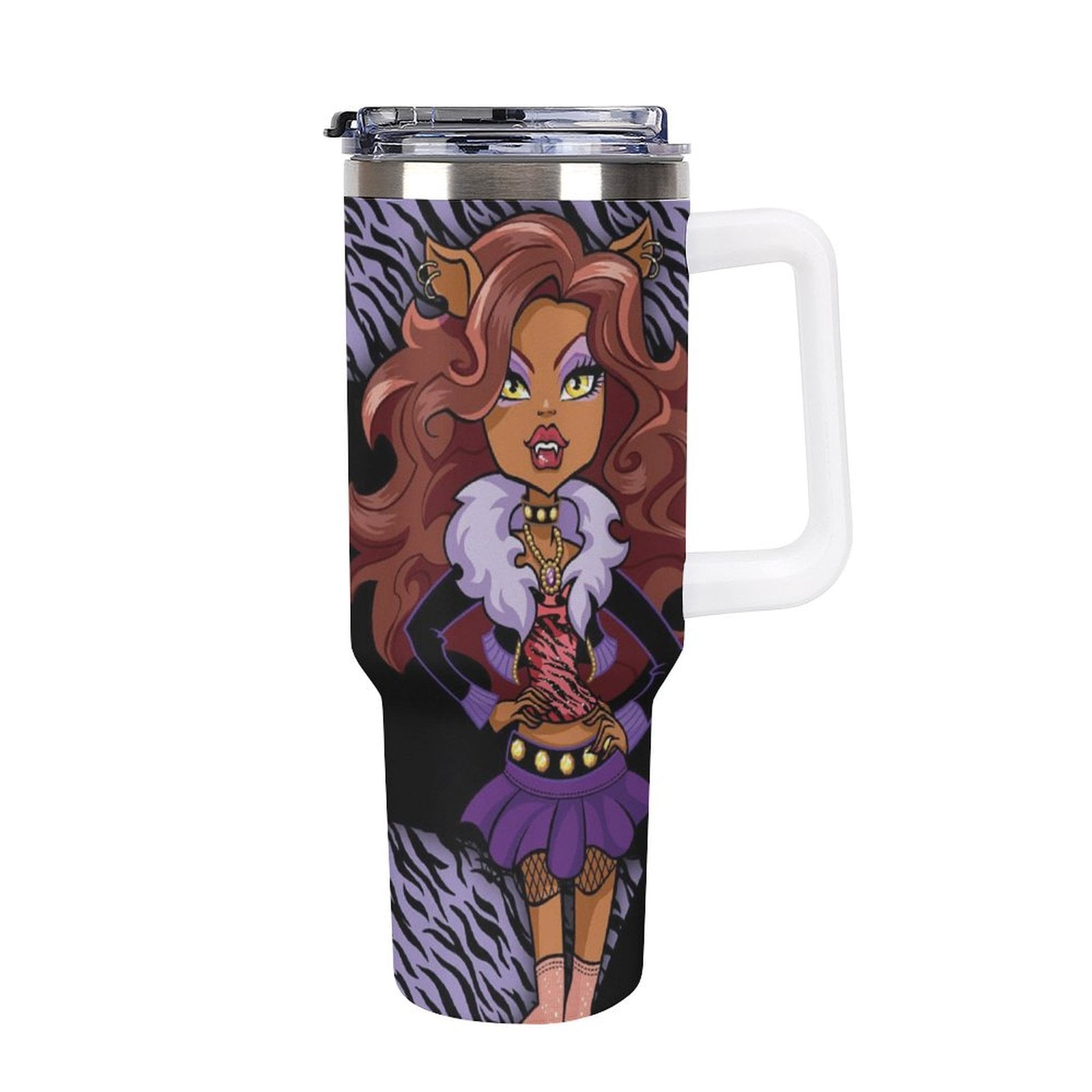 Monster High 40 Oz Tumbler with Handle And Straw, Stainless Steel ...