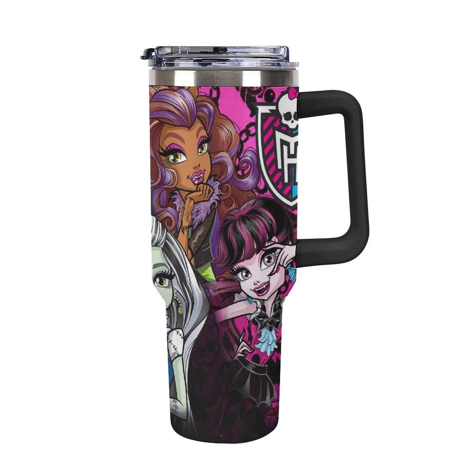 Monster High 40 Oz Tumbler with Handle And Straw, Stainless Steel ...
