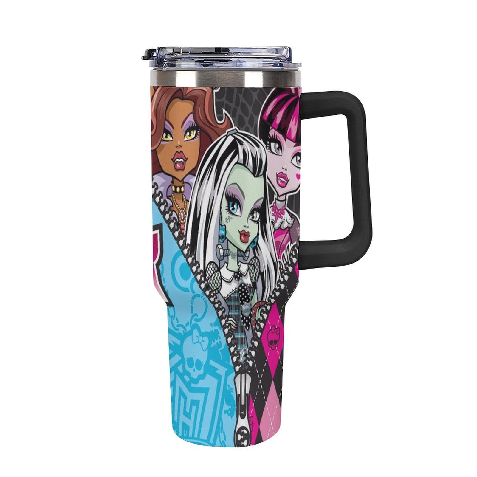 Monster High 40 Oz Tumbler with Handle And Straw, Stainless Steel ...