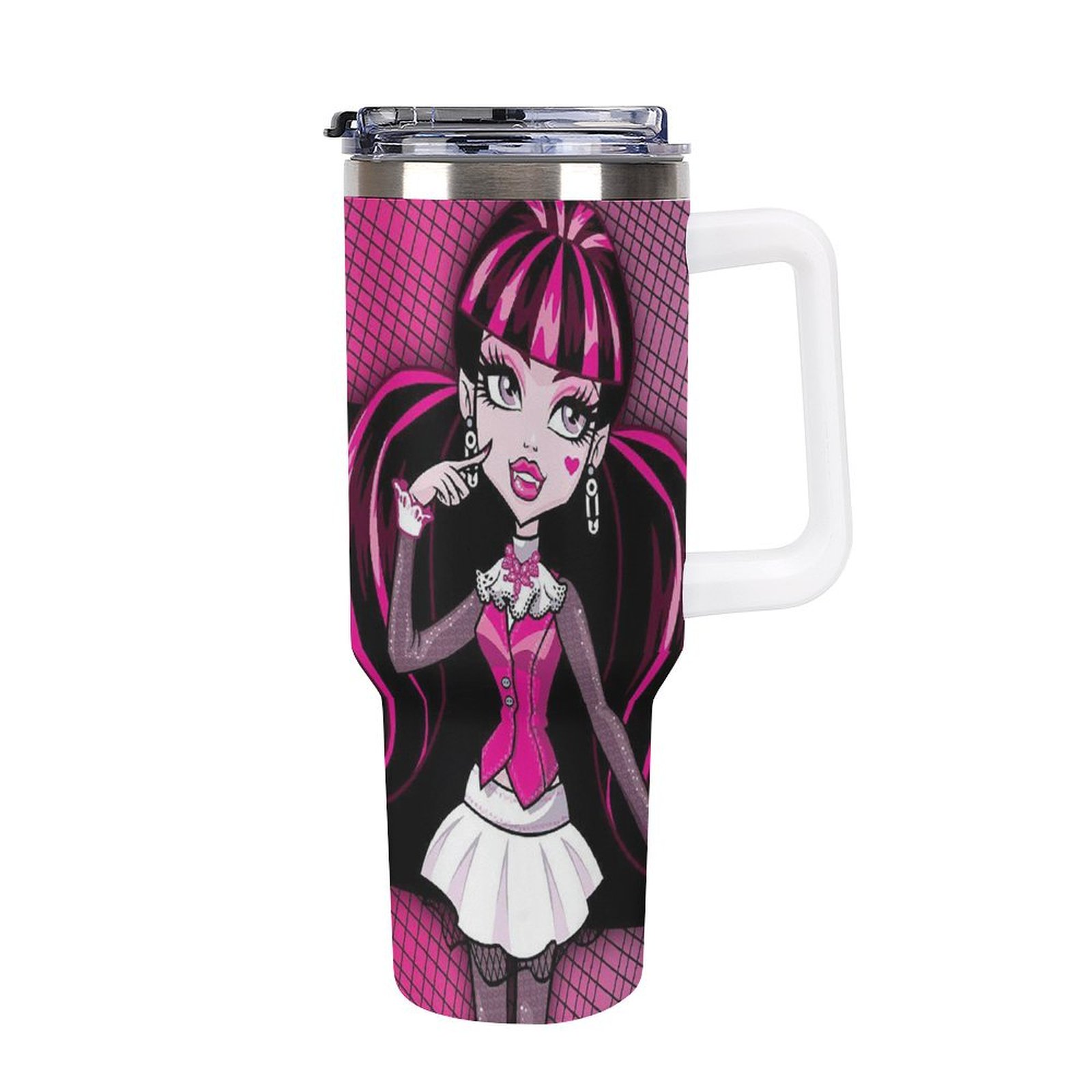 Monster High 40 Oz Tumbler with Handle And Straw, Stainless Steel ...