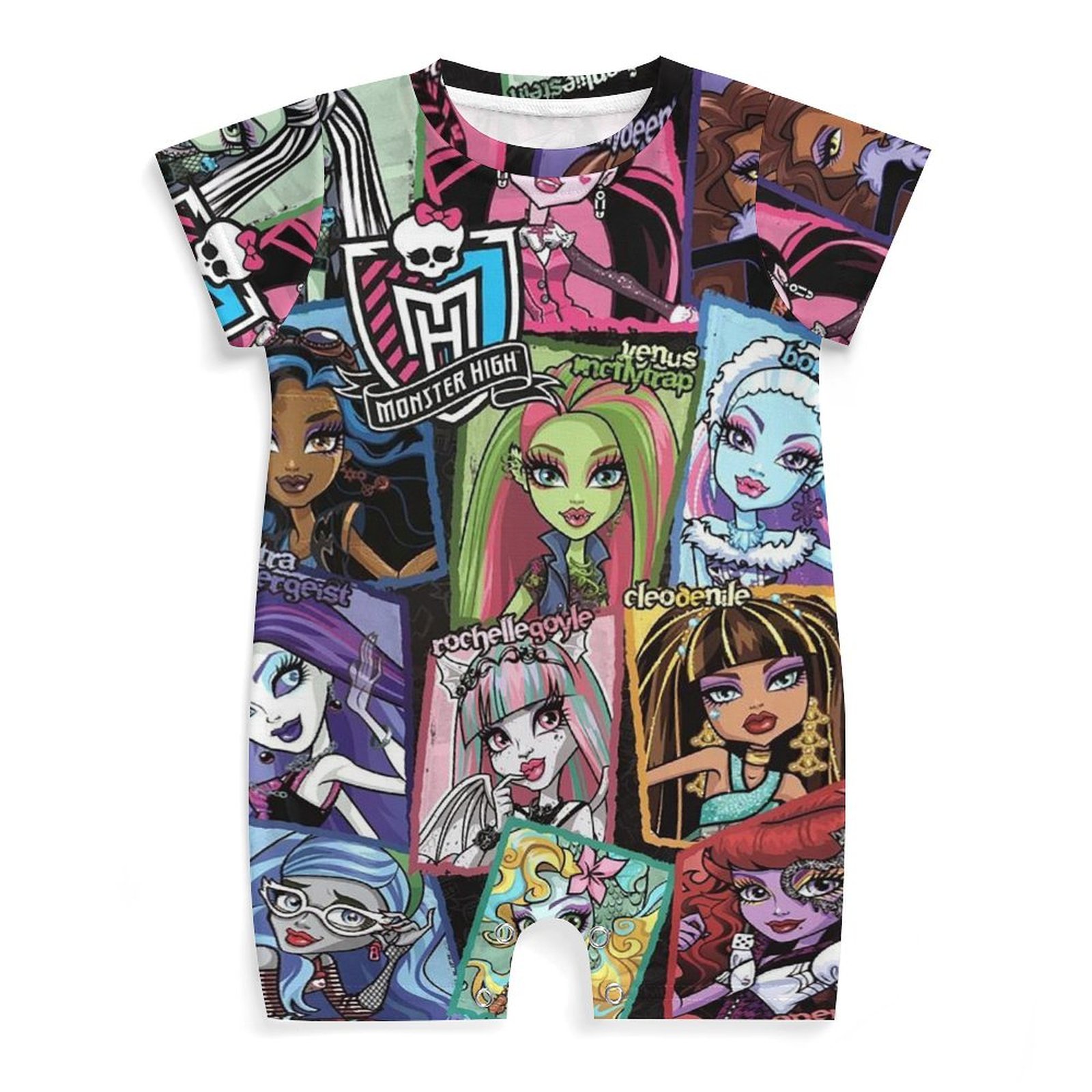 Monster High Baby Boy Girl Short Sleeve Romper Clothing Set Print ...