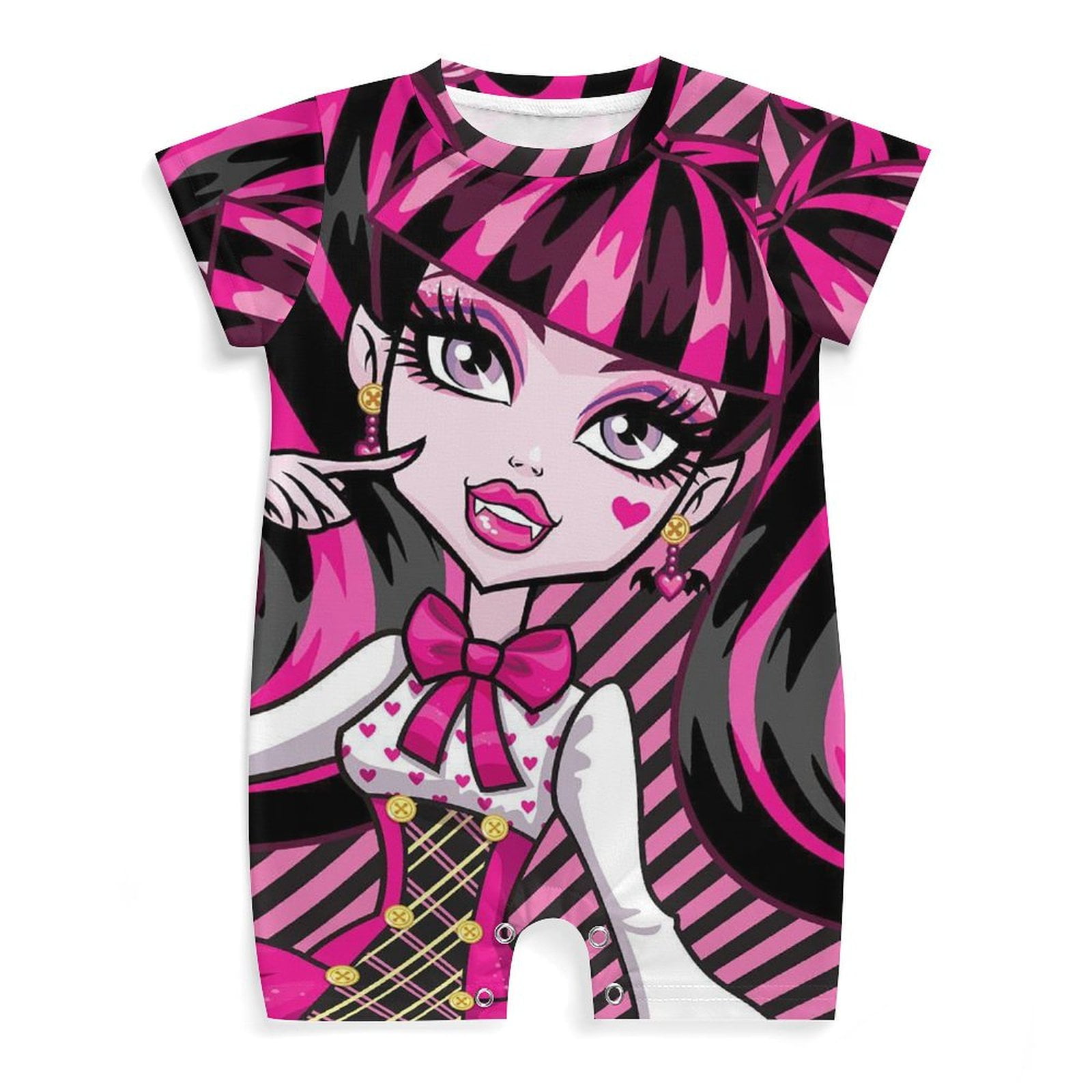 Monster High Baby Boy Girl Short Sleeve Romper Clothing Set Print ...