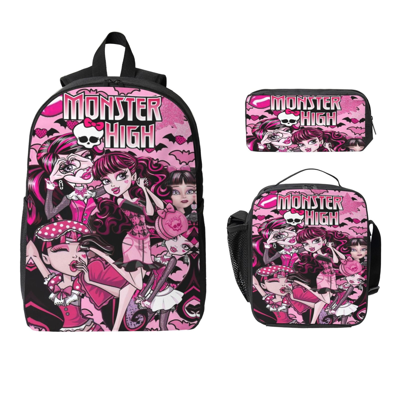 Monster High Backpack Set with Insulated Lunch Bag and Case for Adults ...