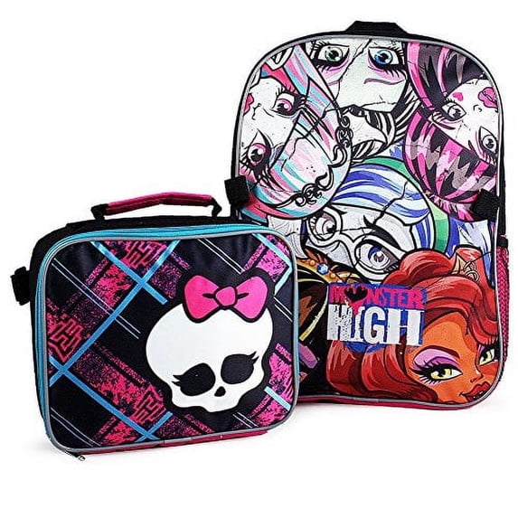 Monster High Large School Kids Backpack Bookbag and Lunchbox Set ...