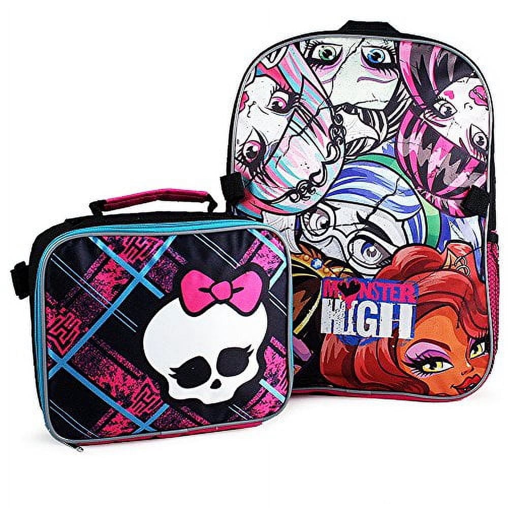 Monster High Large School Kids Backpack Bookbag and Lunchbox Set ...