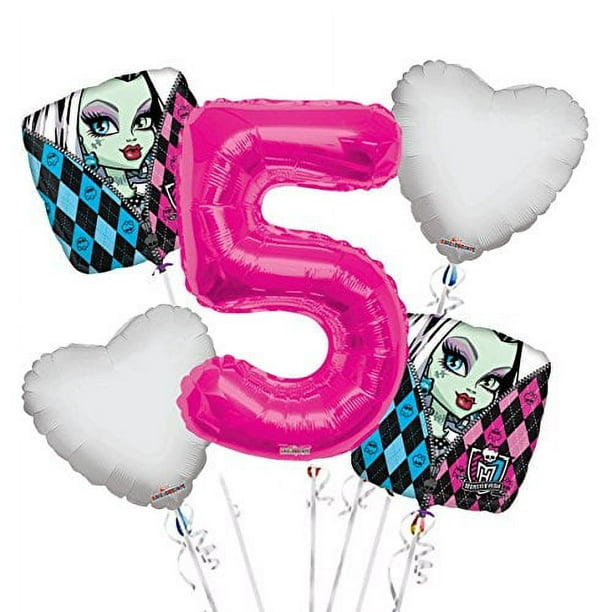 Monster High Balloon Bouquet 5th Birthday 5 pcs - Party Supplies ...