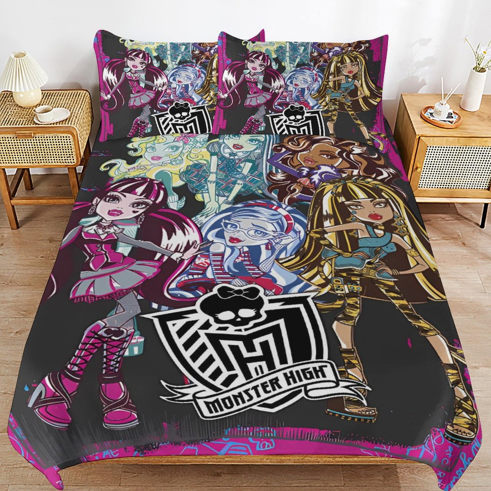Monster High Bed Duvet Cover Microfiber Bedding Sets 3D Printed ...