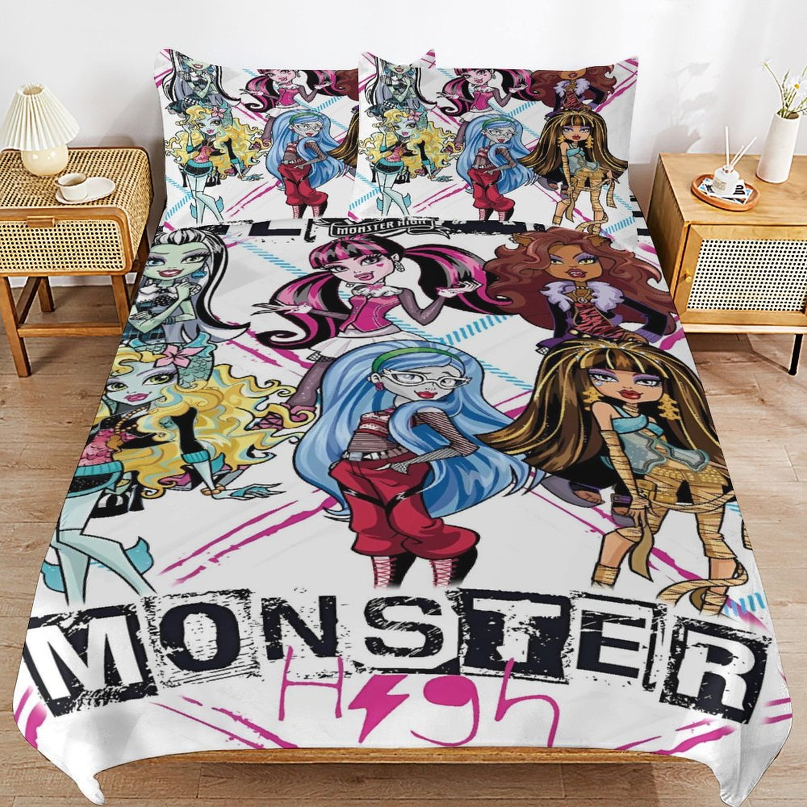 Monster High Bed Duvet Cover Microfiber Bedding Sets 3D Printed ...