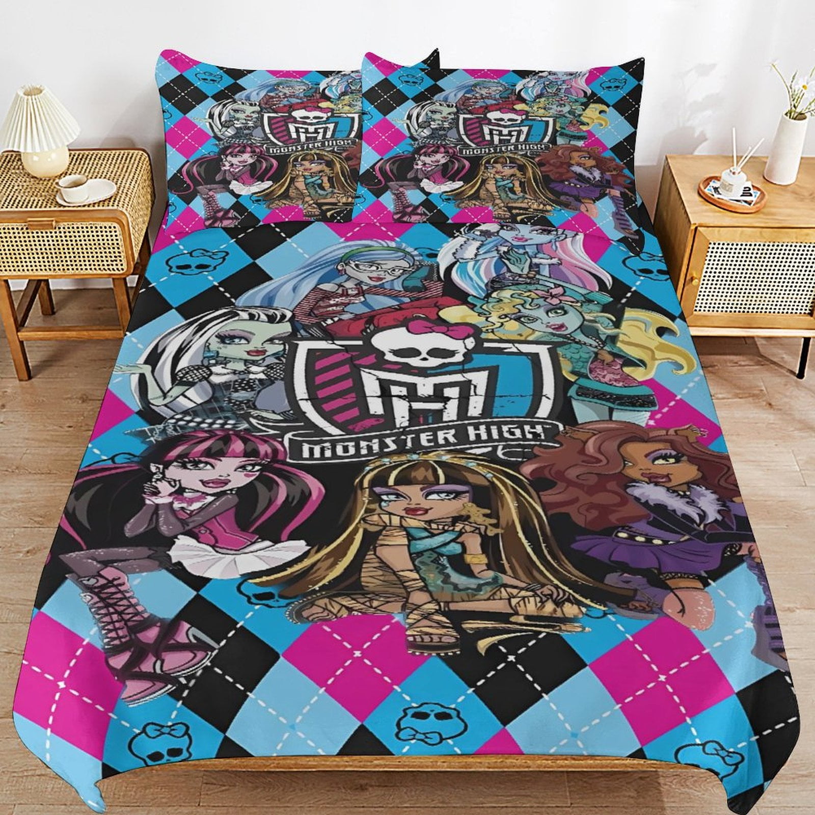 Monster High Bed Duvet Cover Microfiber Bedding Sets 3D Printed ...