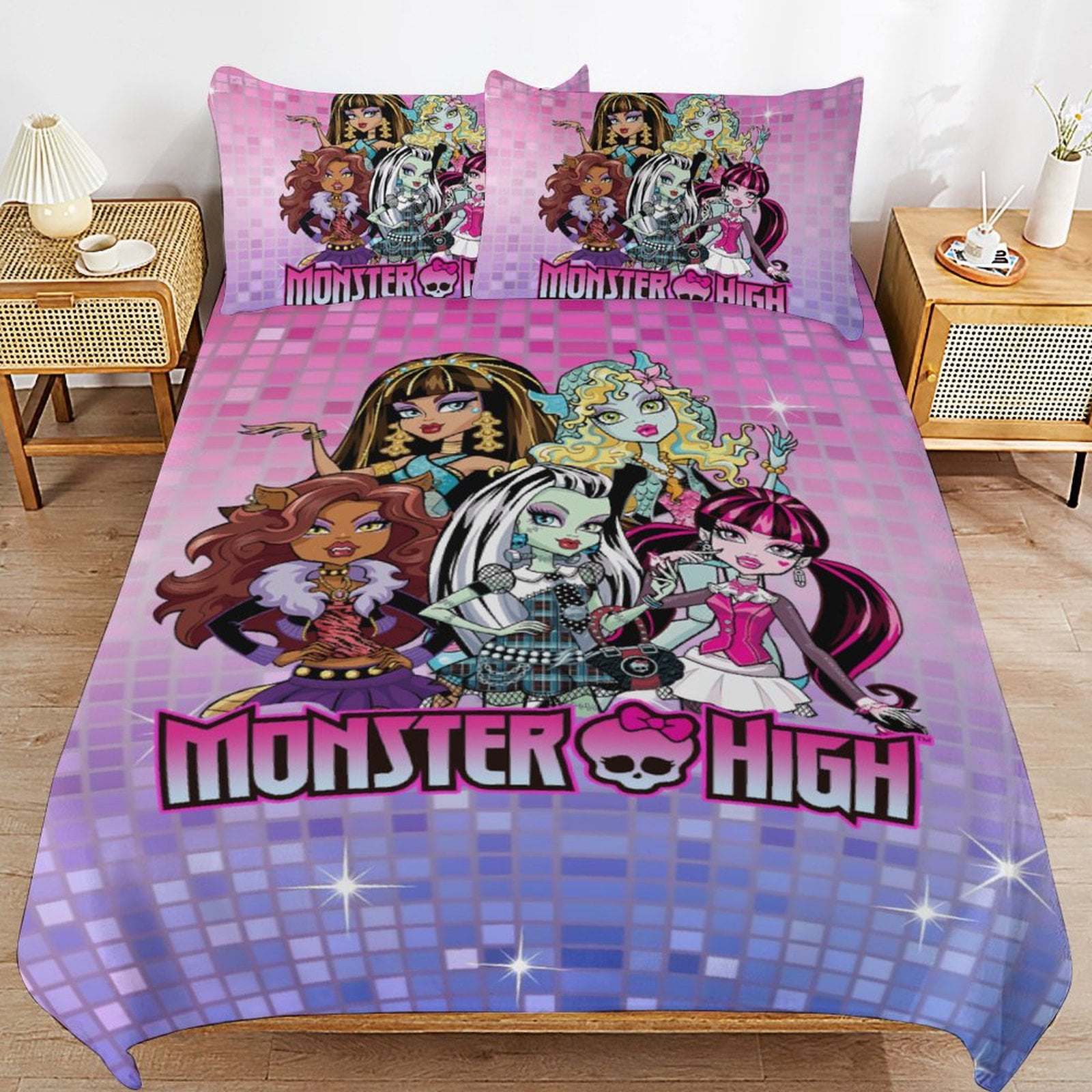 Monster High Bed Duvet Cover Microfiber Bedding Sets 3D Printed ...