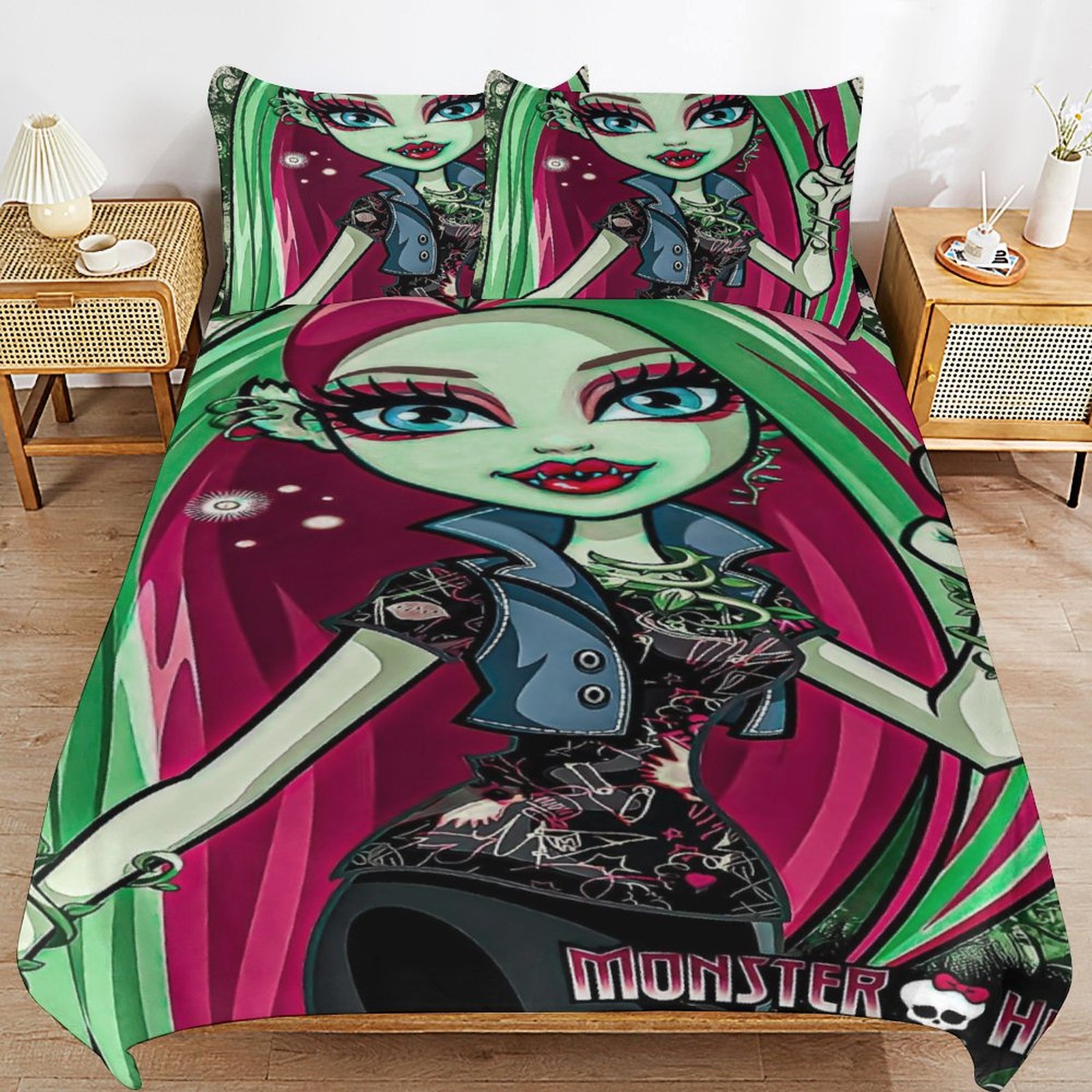Monster High Bed Duvet Cover Microfiber Bedding Sets 3D Printed ...