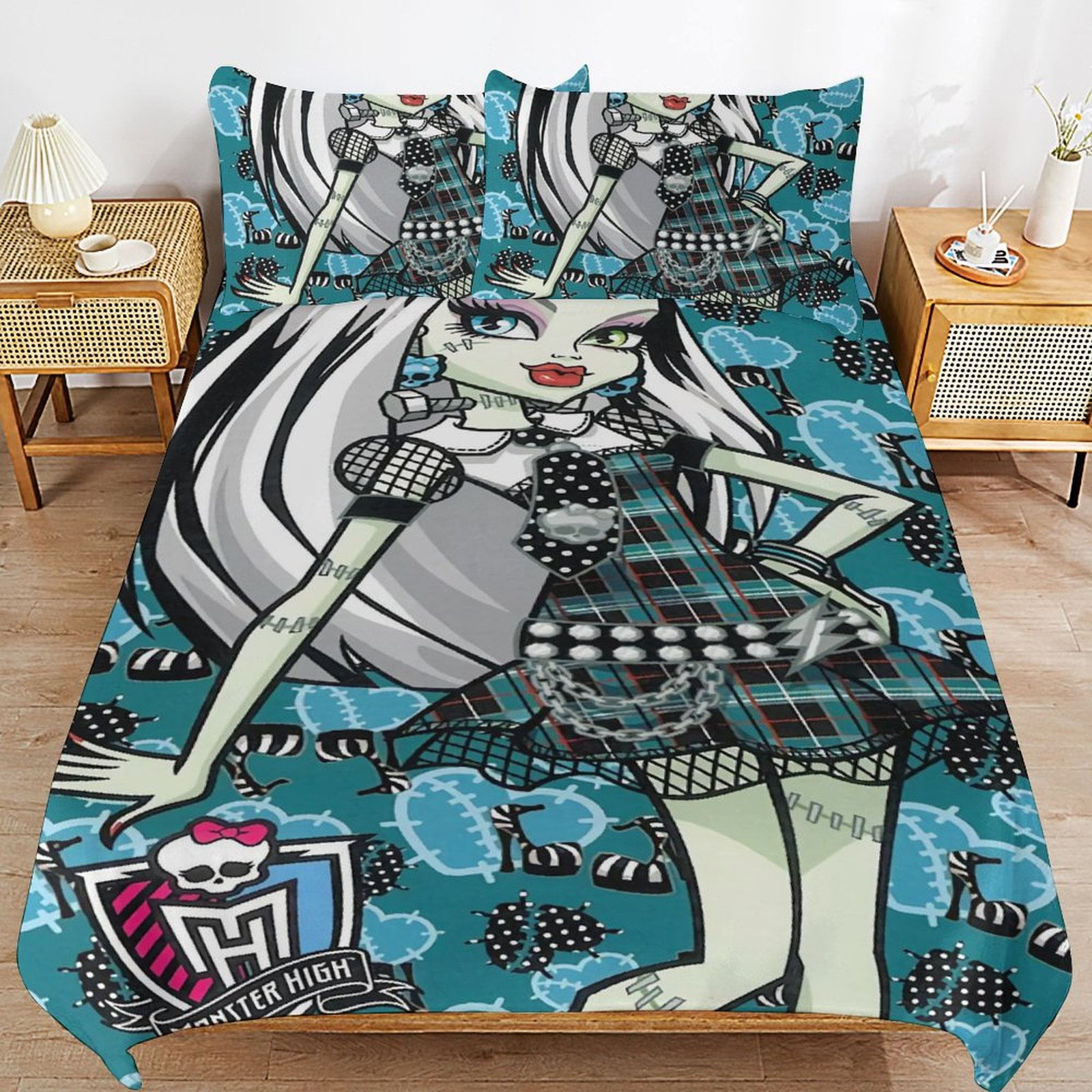 Monster High Bedding Sets Ultra Soft Skin-Friendly Duvet Cover 3 Piece ...