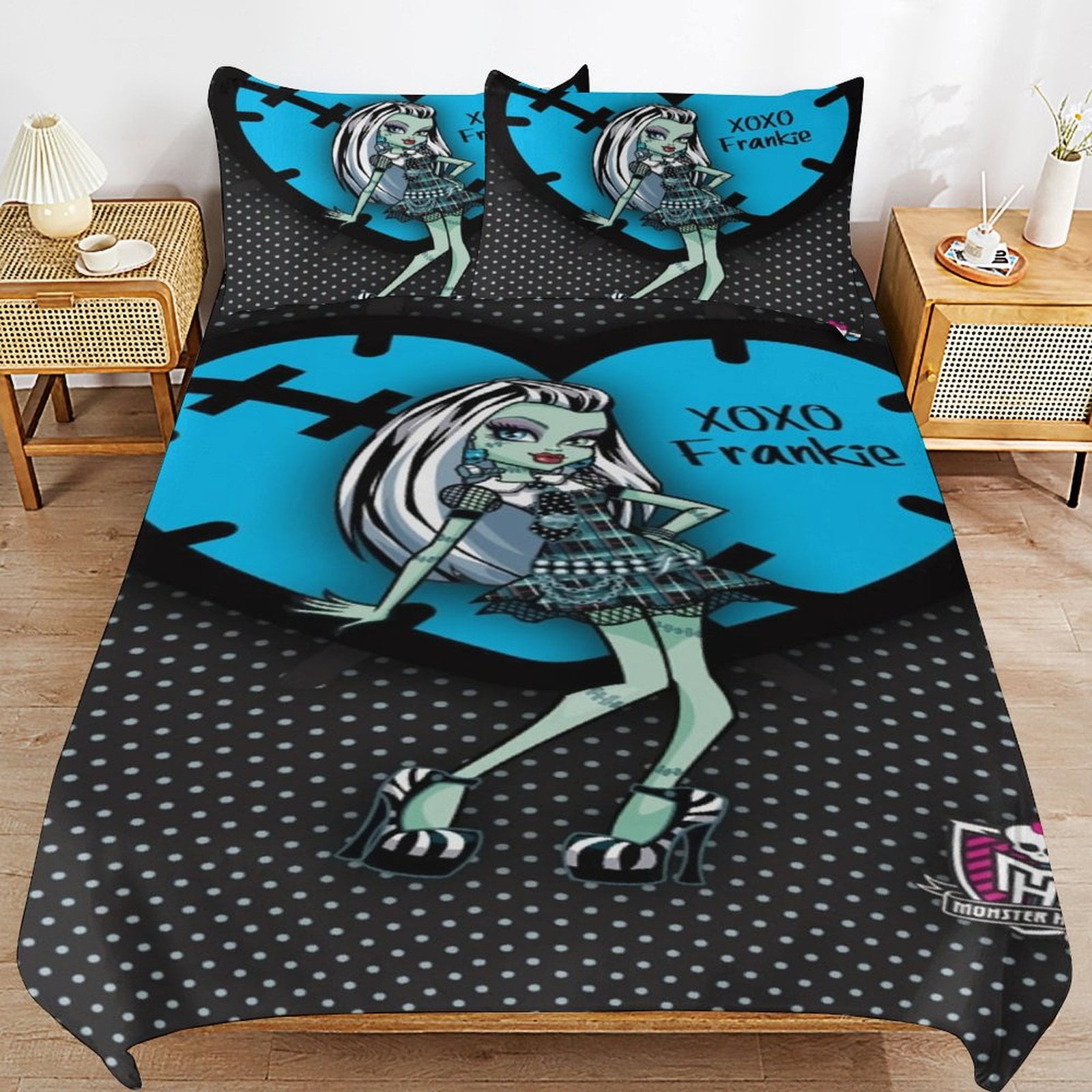 Monster High Bedding Sets Ultra Soft Skin-Friendly Duvet Cover 3 Piece ...