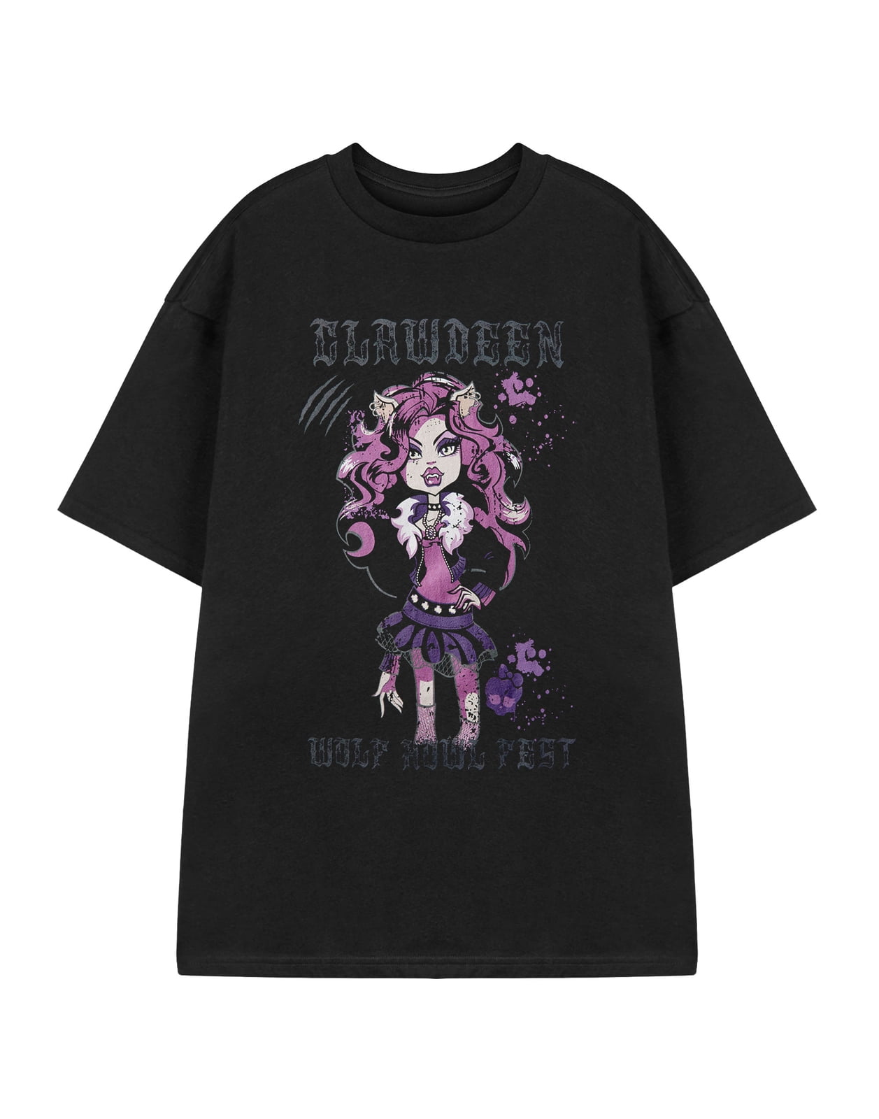 Monster High Black Howl Feet Short Sleeved T-Shirt (Womens) - Walmart.com