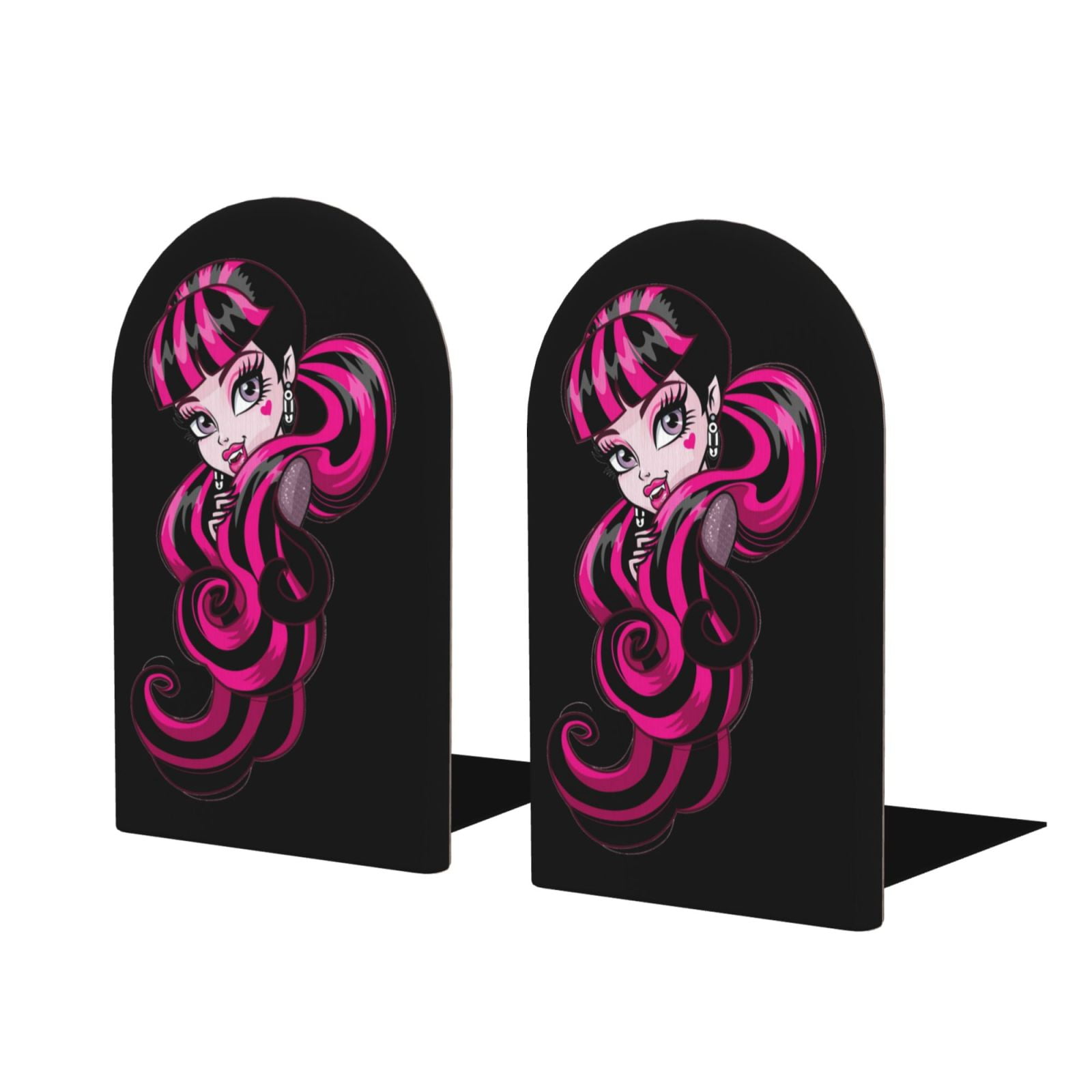 Monster High Bookends Wood Book Divider Decor Shelves Non-Skid Book ...