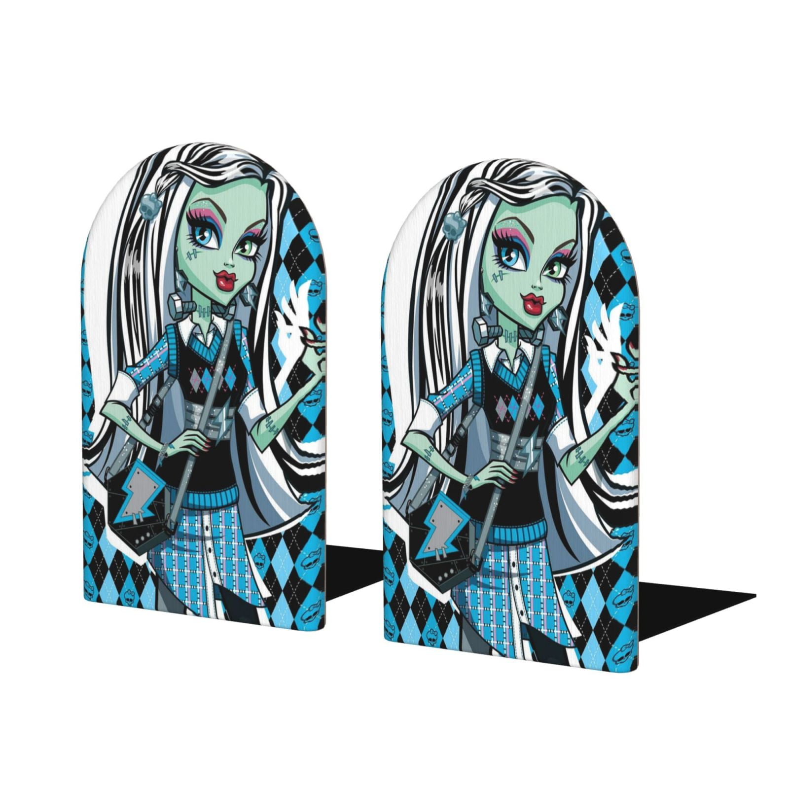 Monster High Bookends Wood Book Divider Decor Shelves Non-Skid Book ...