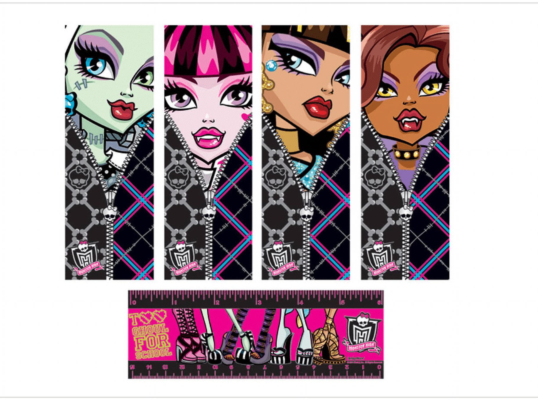 Monster High Bookmark Birthday Party Favors 12 Pack Mattel Ruler ...
