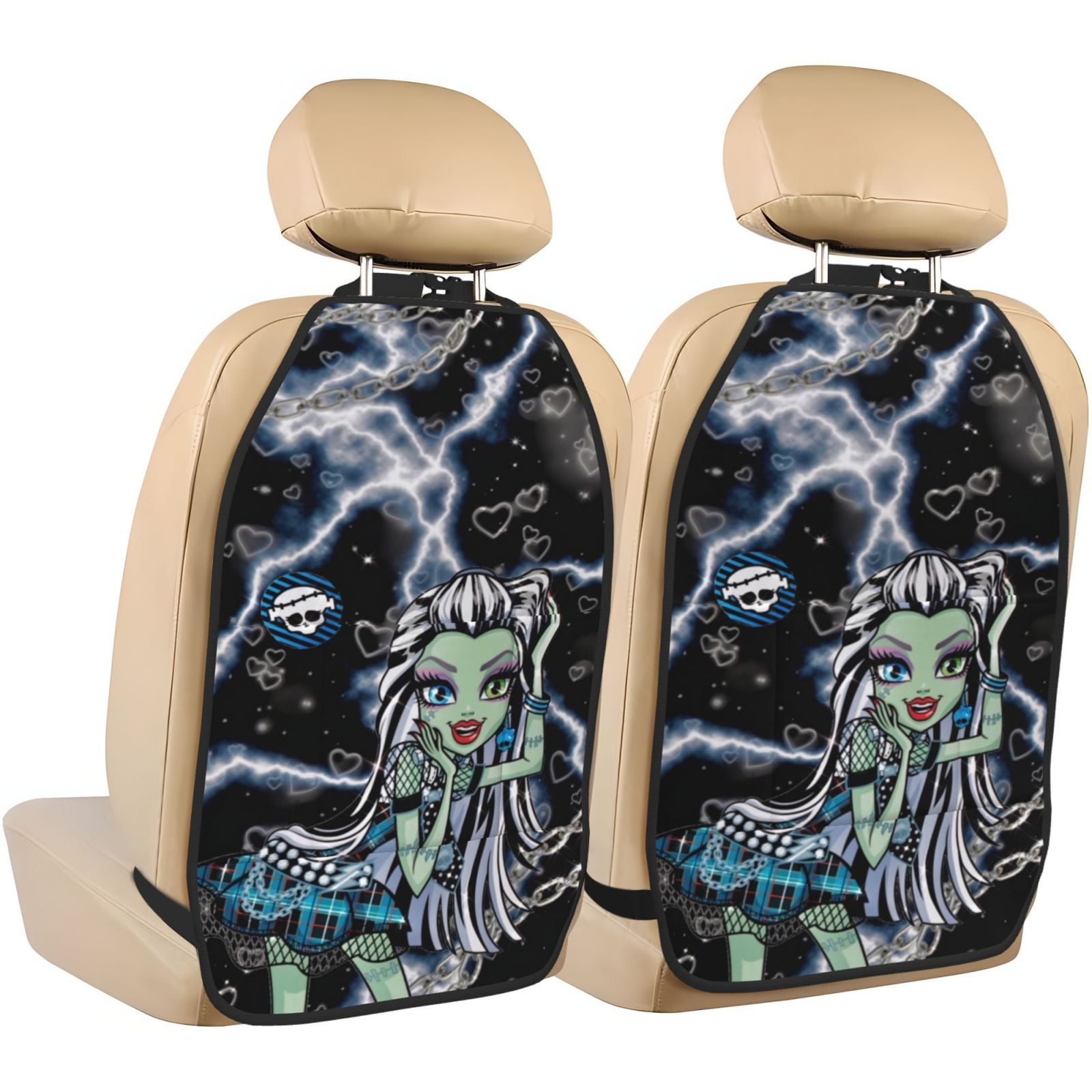 Monster High Car Seat Anti-Kick Storage Pads 2 Piece Set Car Seat Back ...