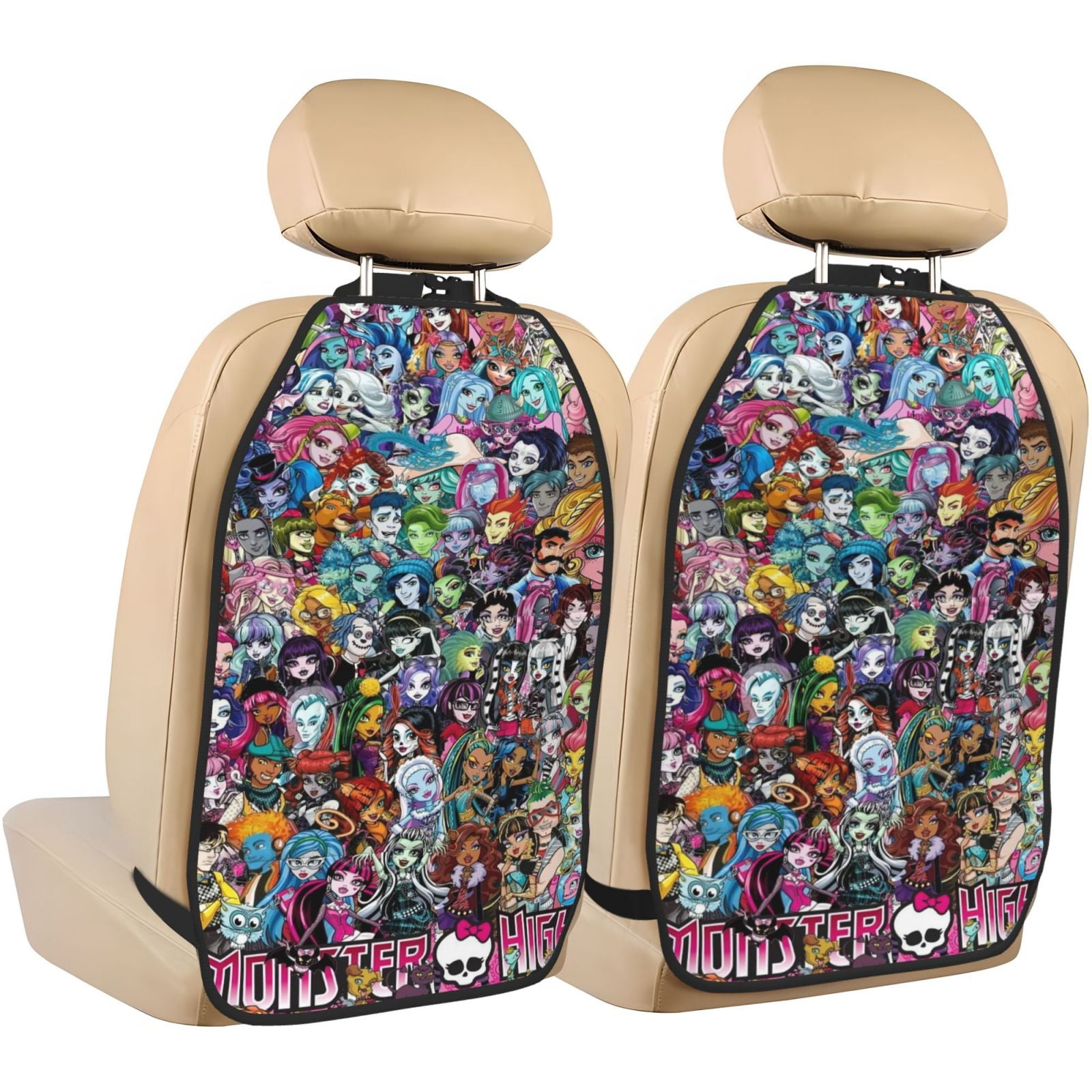 Monster High Car Seat Anti-Kick Storage Pads 2 Piece Set Car Seat Back ...