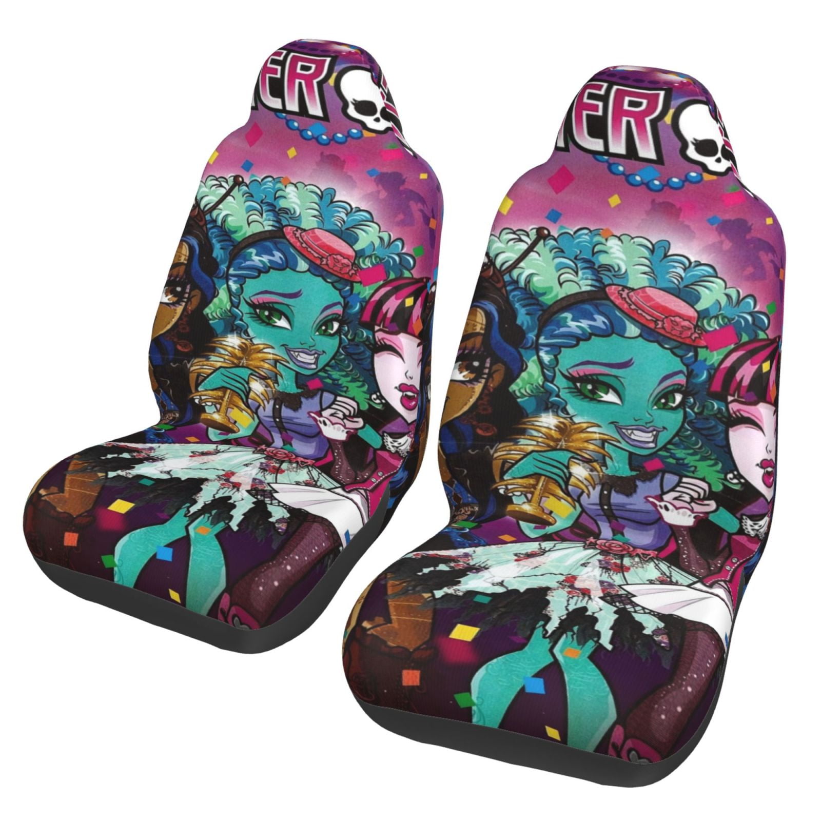 Monster High Car Seat Cover Set of 2 Fashion Stretchy Front Seat ...