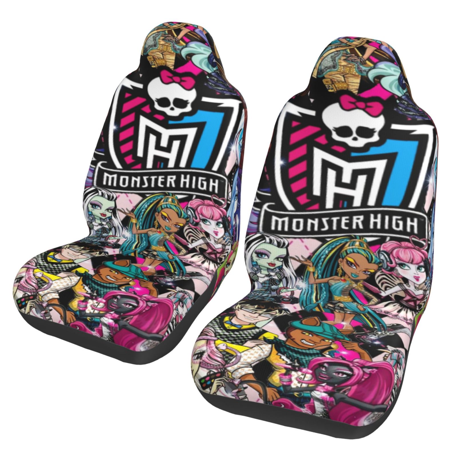 Monster High Car Seat Cover Set of 2 Fashion Stretchy Front Seat ...