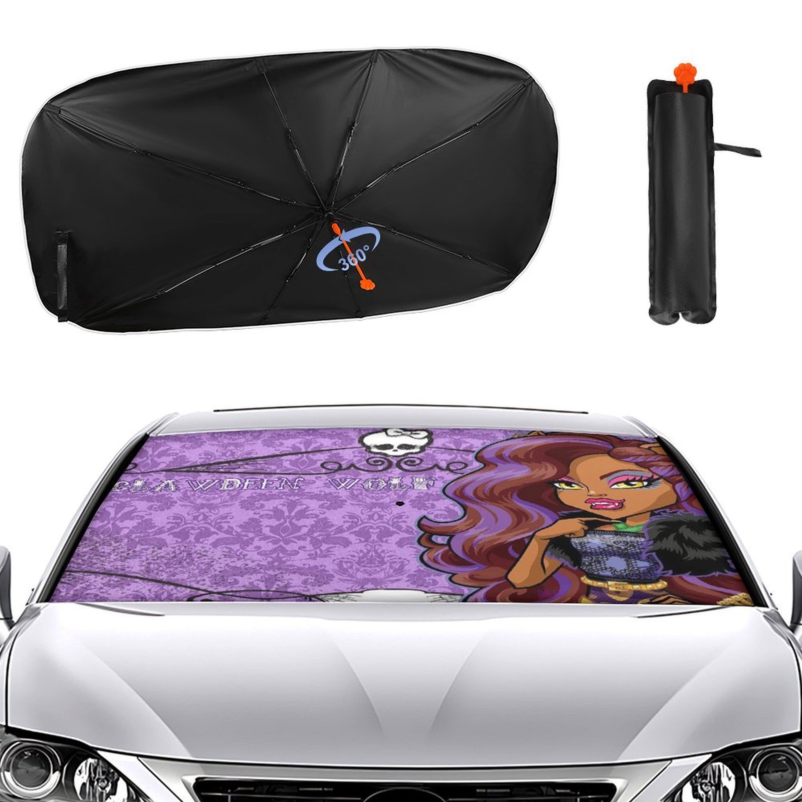 Monster High Car Umbrella Windshield Sun Shade, Windshield Cover ...