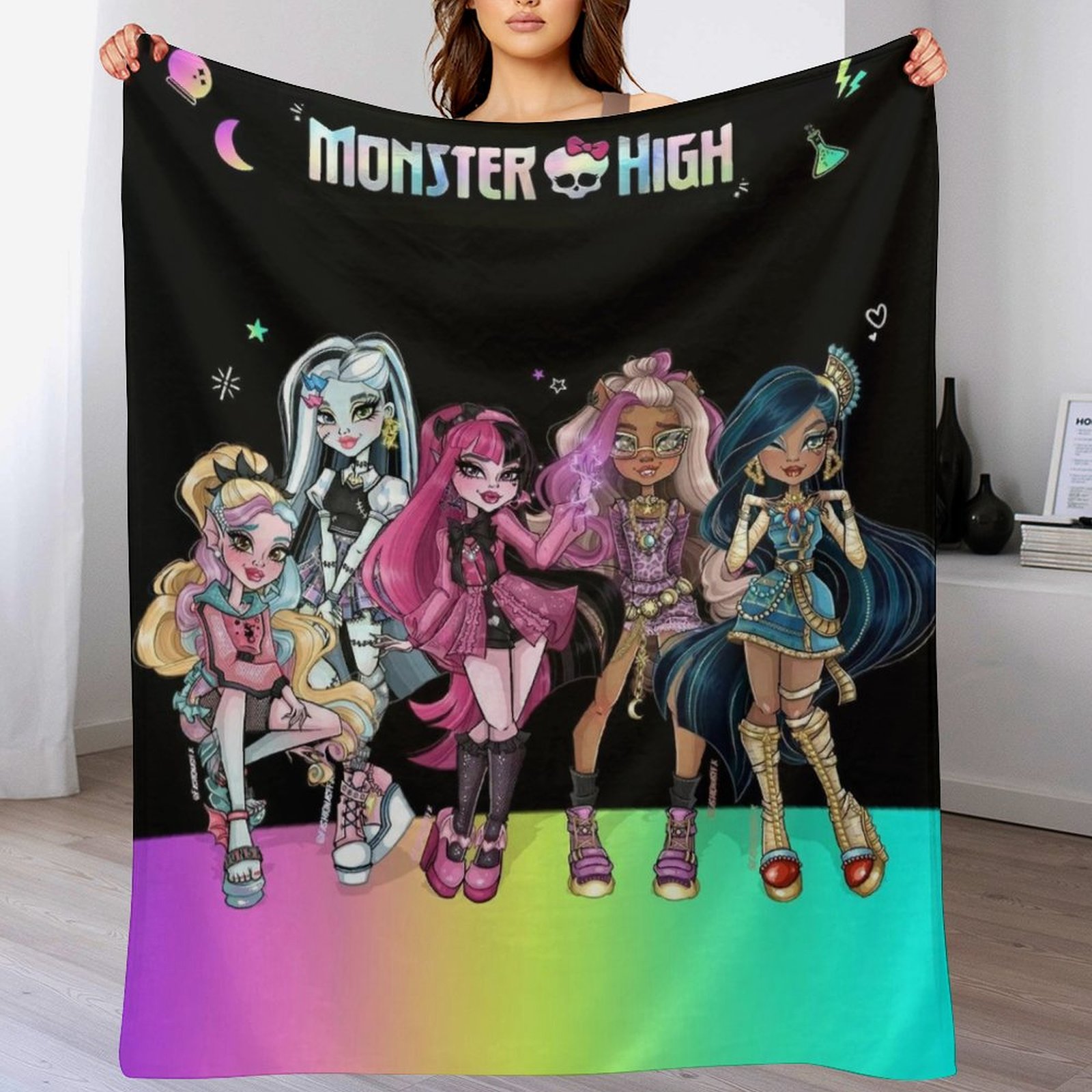 Monster High Cartoon Blanket, Soft Cozy Fluffy Plush Throw Blanket for ...