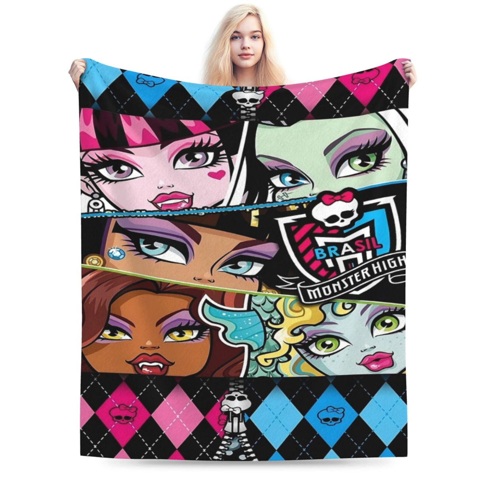 Monster High Cartoon Blanket, Super Soft Large Fluffy Plush Throw ...