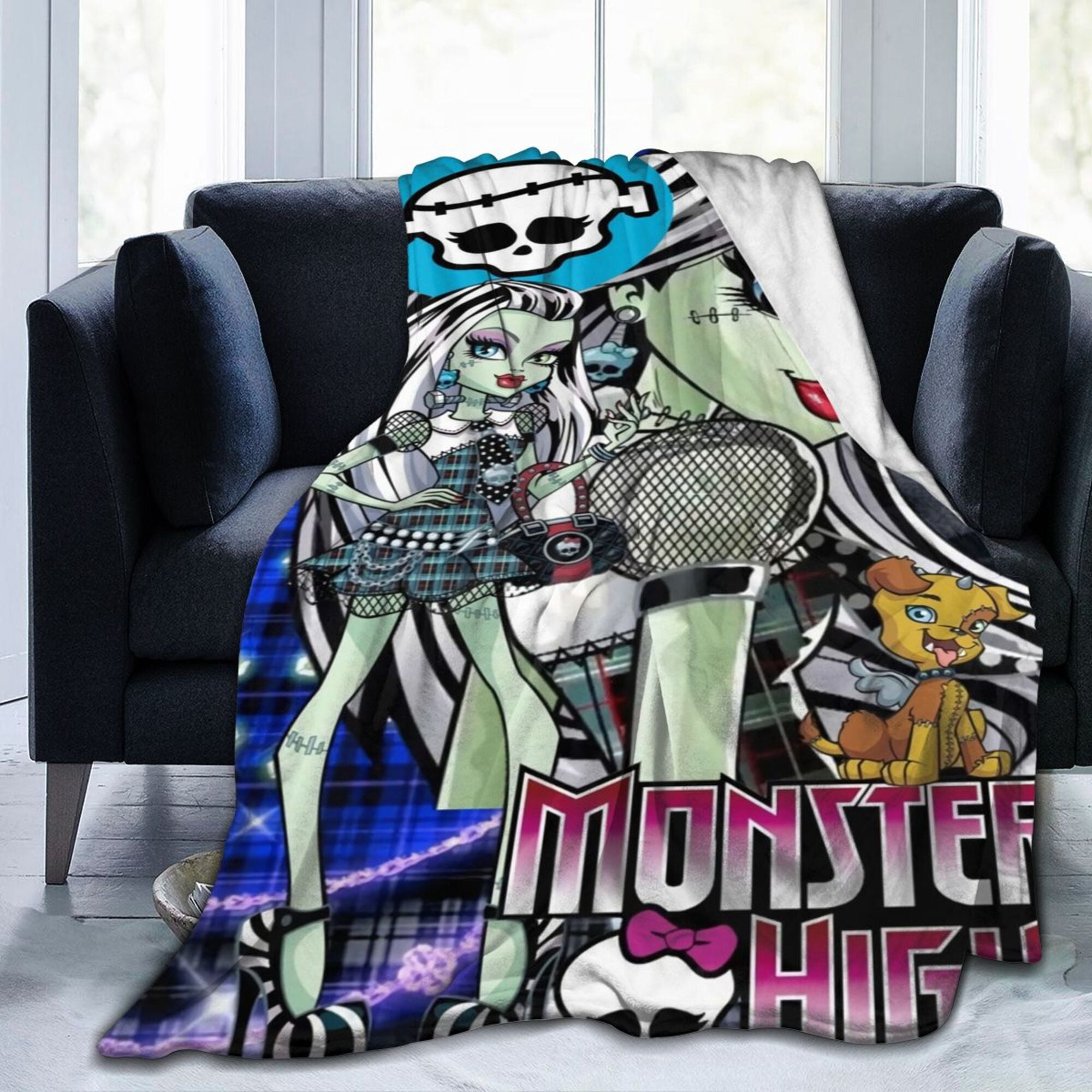 Monster High Cartoon Flannel Blanket, Soft and Cozy Plush All Season ...