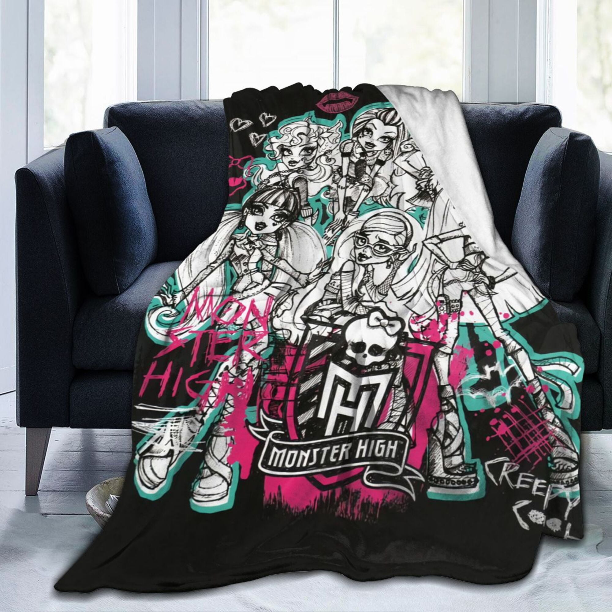 Monster High Cartoon Fleece Throw Blanket, Super Soft Cozy Warm Flannel ...
