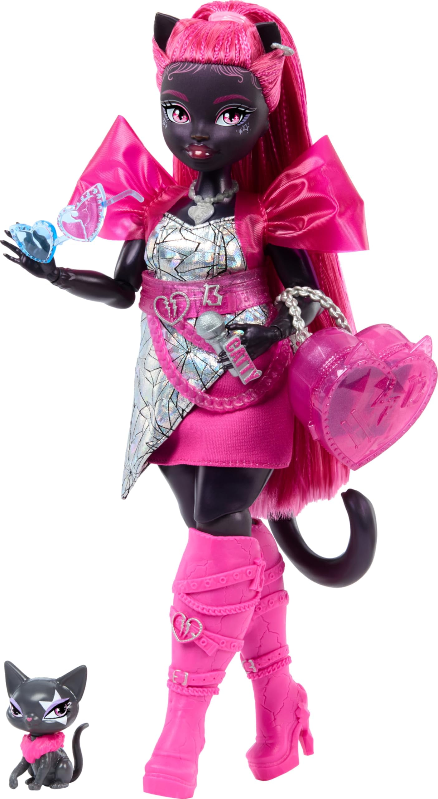 Monster High Catty Noir Doll, Werecat with Pet Cat Amulette ...
