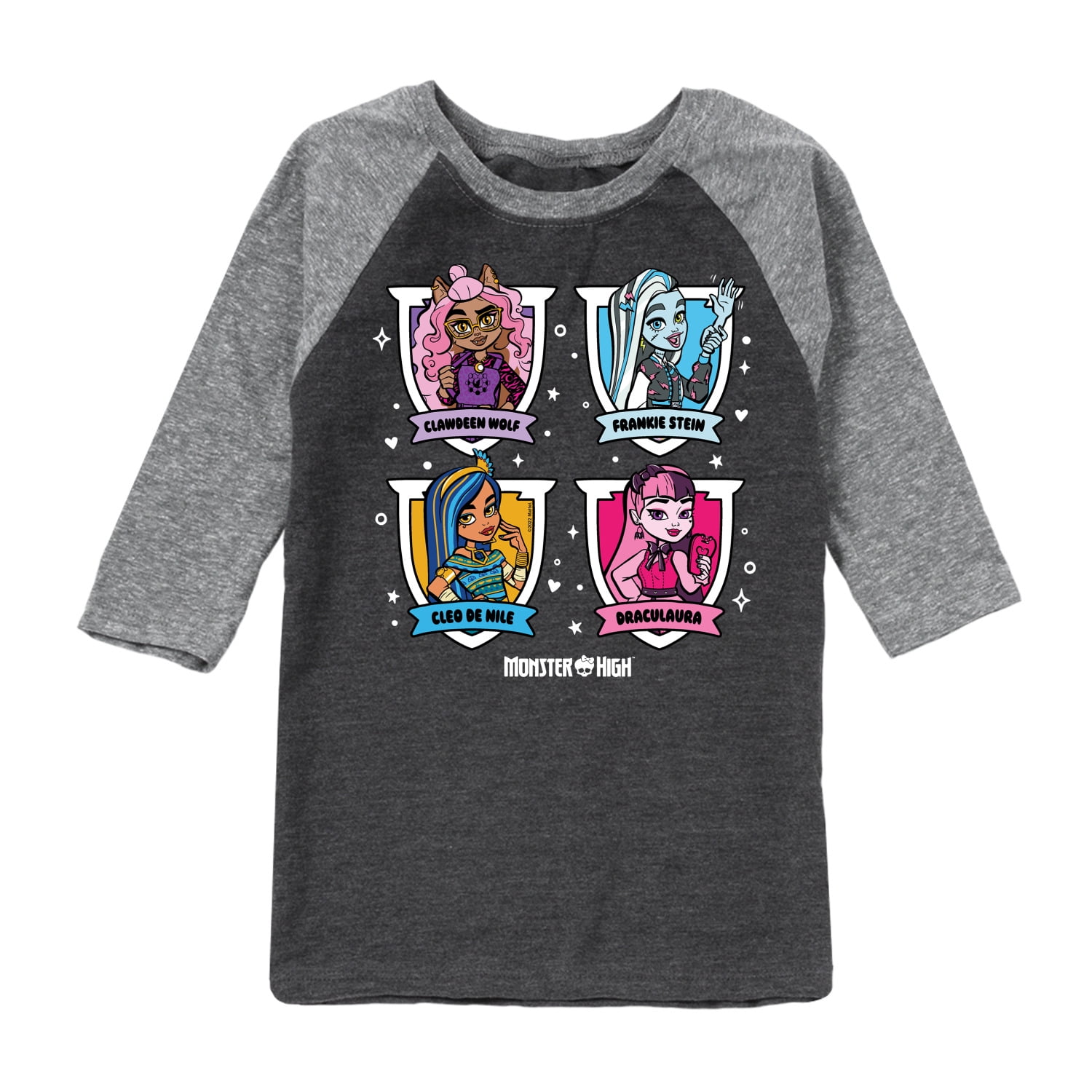 Monster High - Character Grid - Toddler And Youth Raglan Graphic T ...