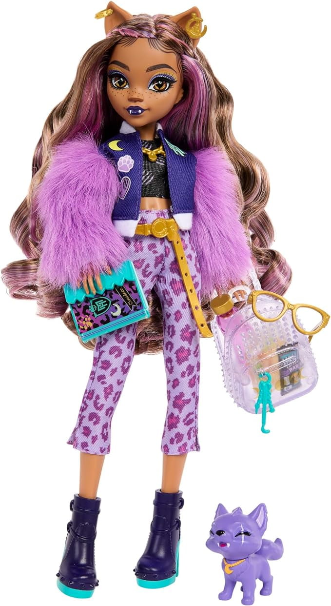 Monster High Clawdeen Wolf Doll with Pet Dog Crescent & Accessories ...