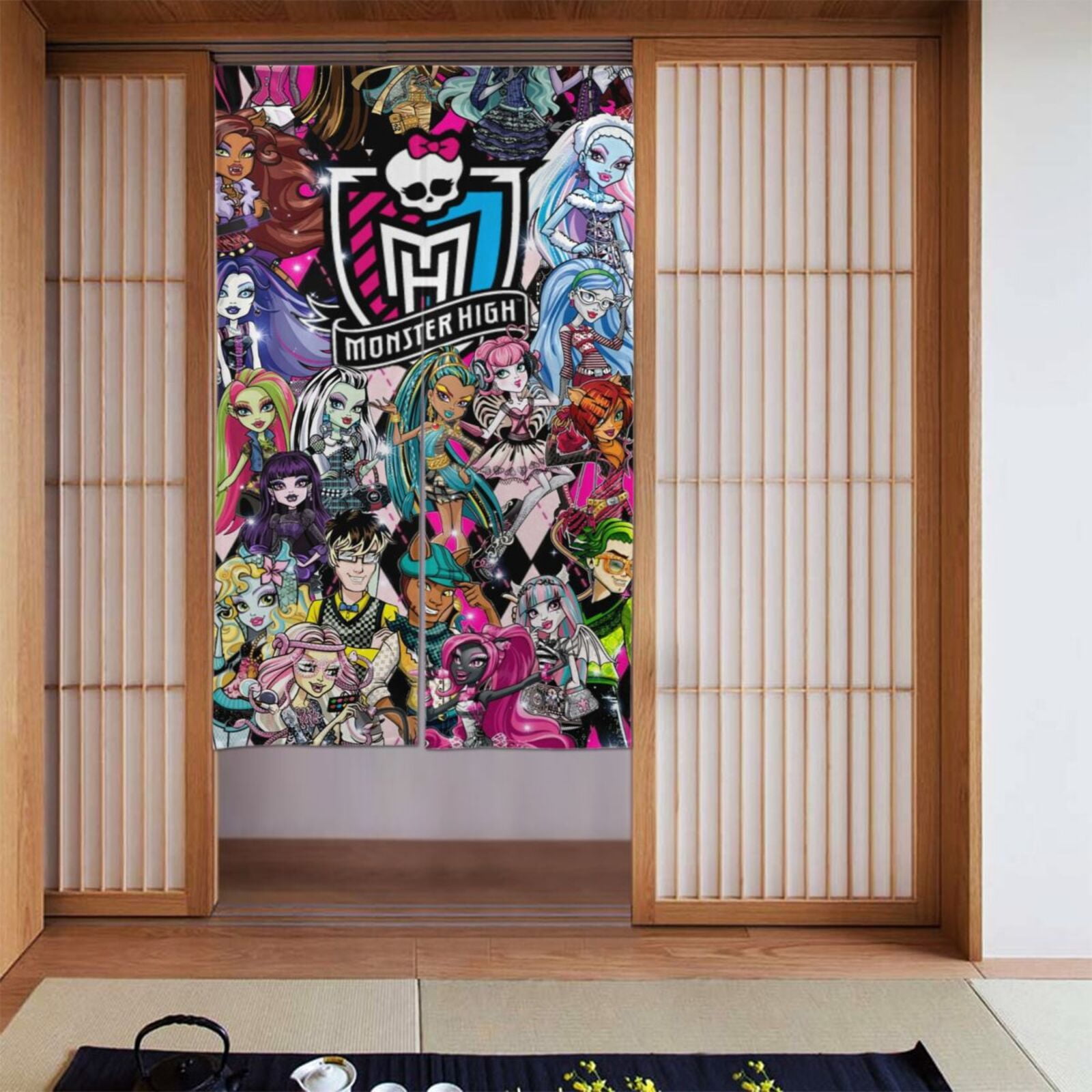 Monster High Door Curtains, Funny 2 Panels Partition Doorway Curtain ...