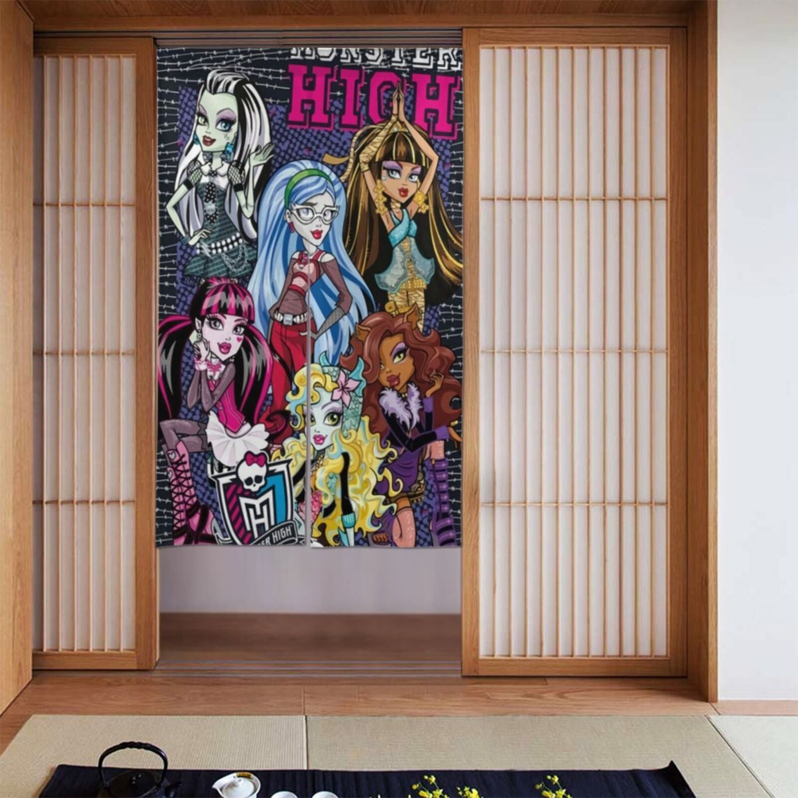 Monster High Door Curtains, Funny 2 Panels Partition Doorway Curtain ...