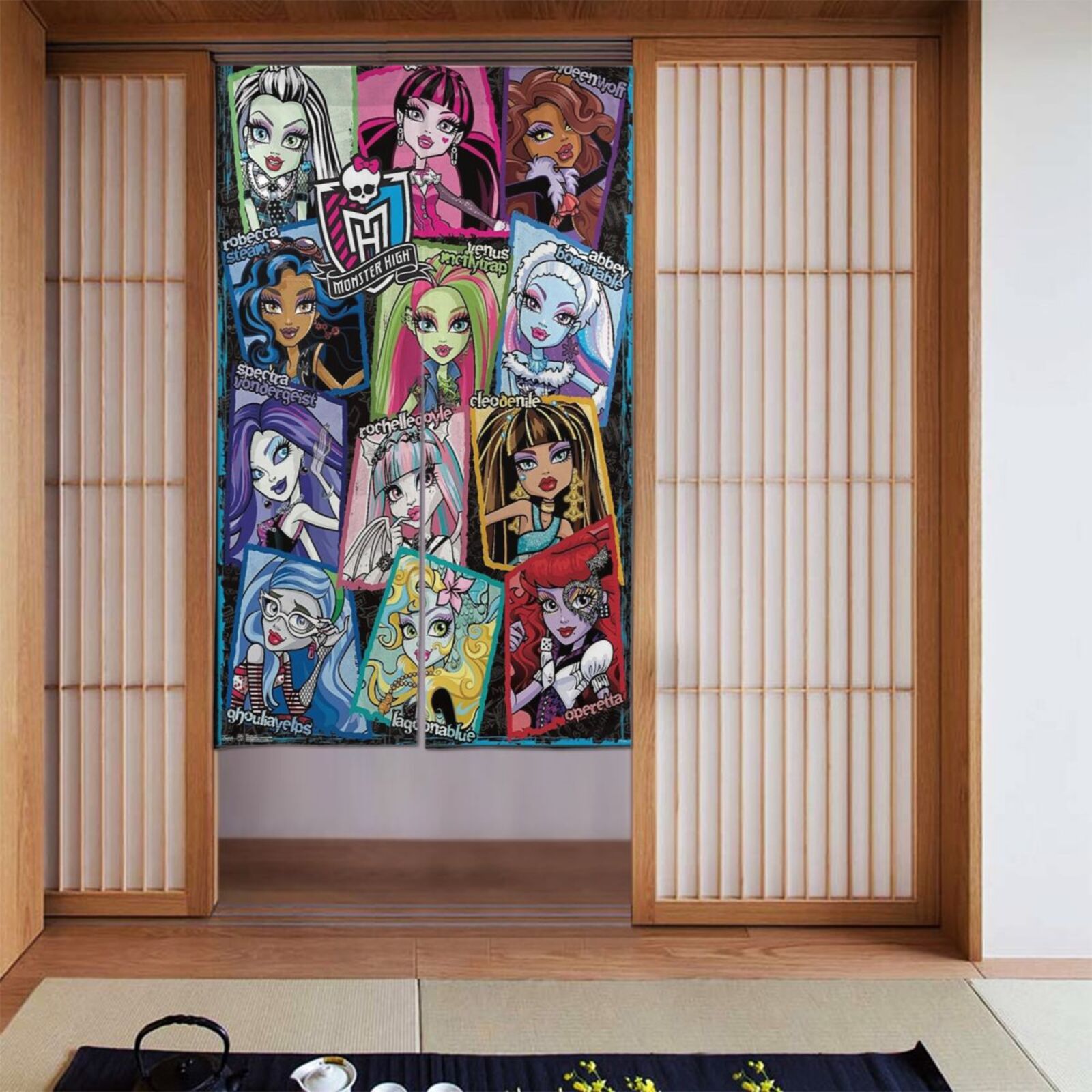 Monster High Door Curtains, Funny 2 Panels Partition Doorway Curtain ...