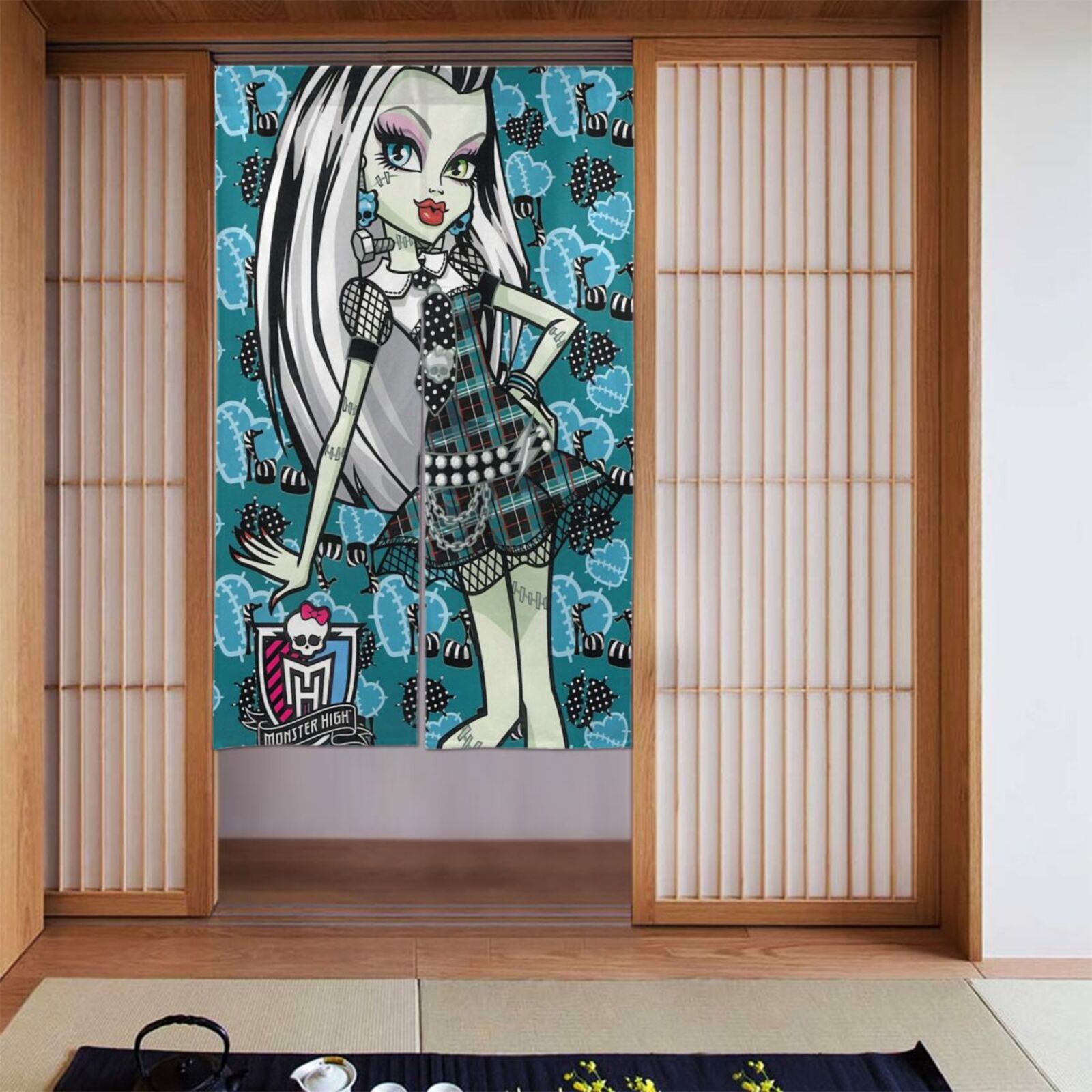 Monster High Door Curtains, Funny 2 Panels Partition Doorway Curtain ...